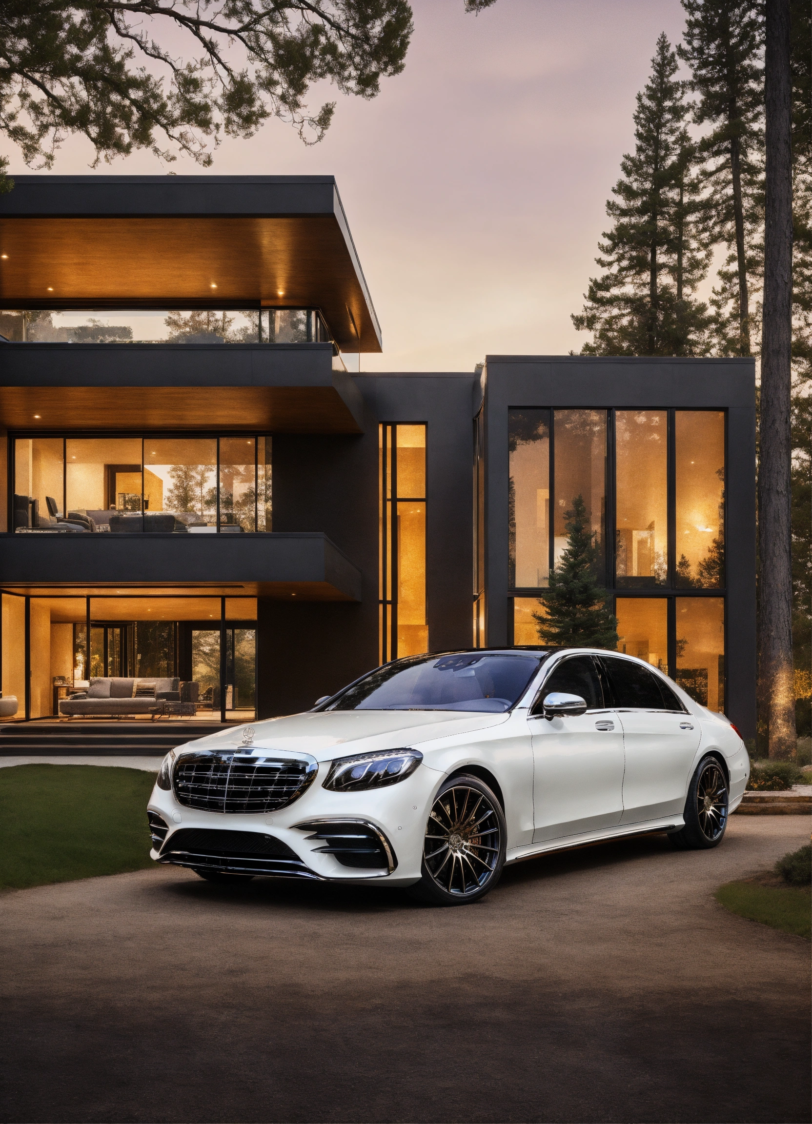 Lexica - 2023 Mercedes S550 white and black trim with modern ...