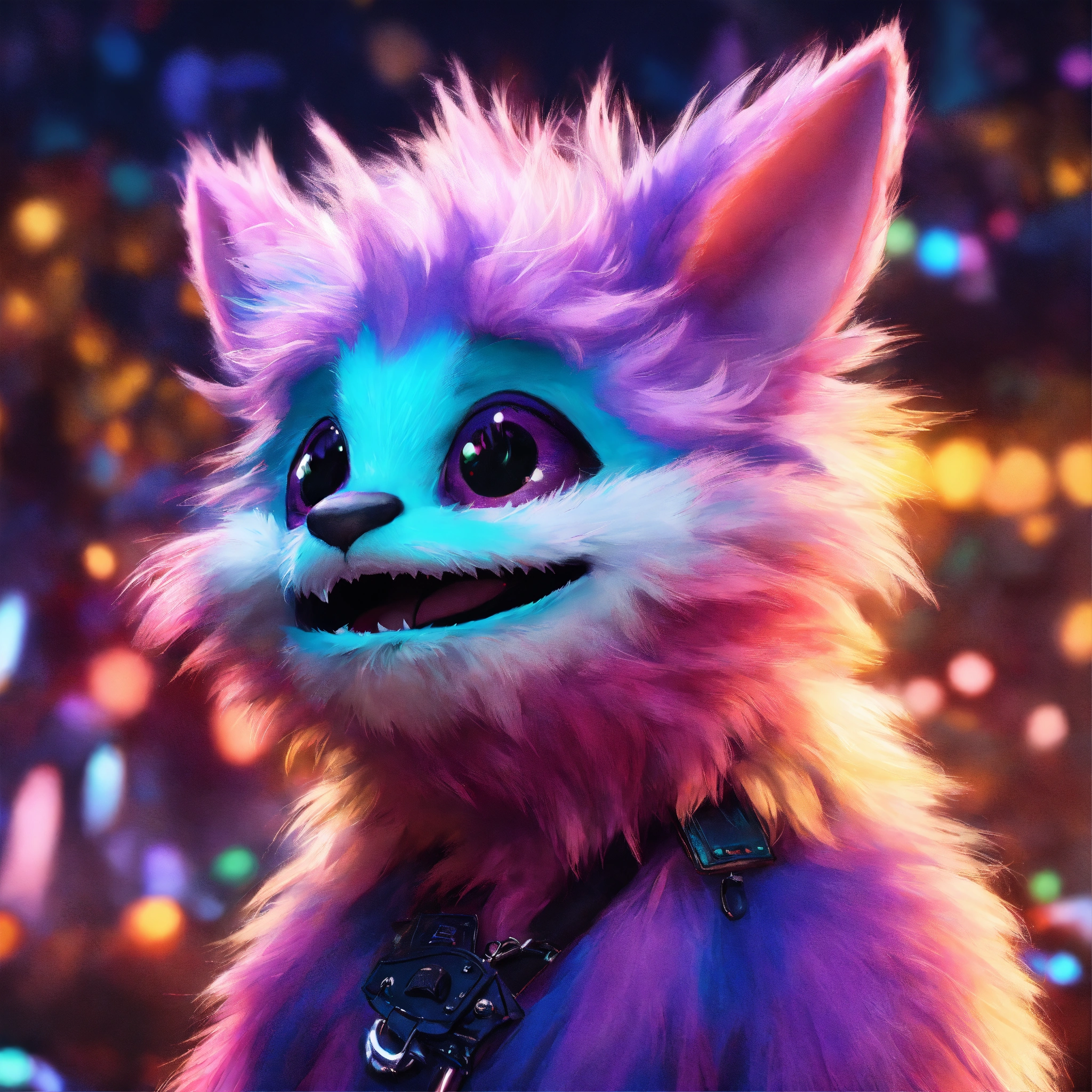 Lexica - Pfp avatar close up of cute furry musical monster