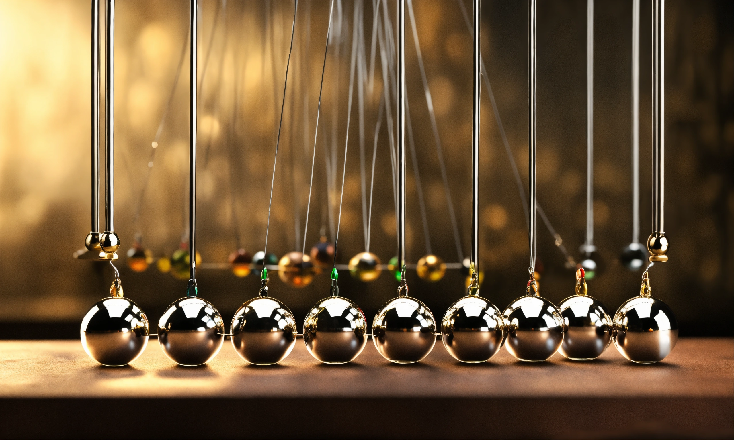 Lexica - Newtons cradle, pendulum isolated, five transparent balls ...