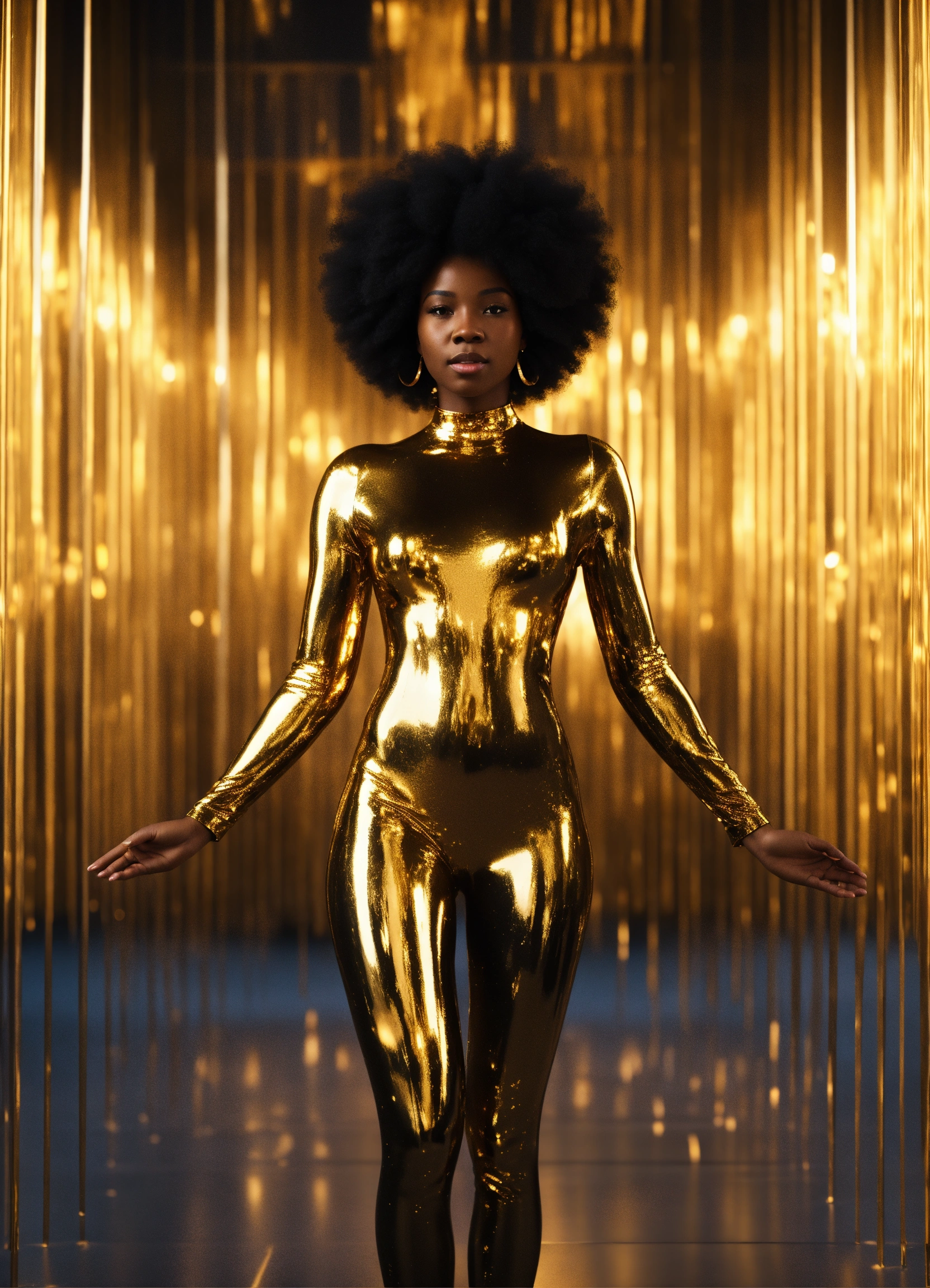 Lexica - 3d render of black woman with afro made entirely of glass ...