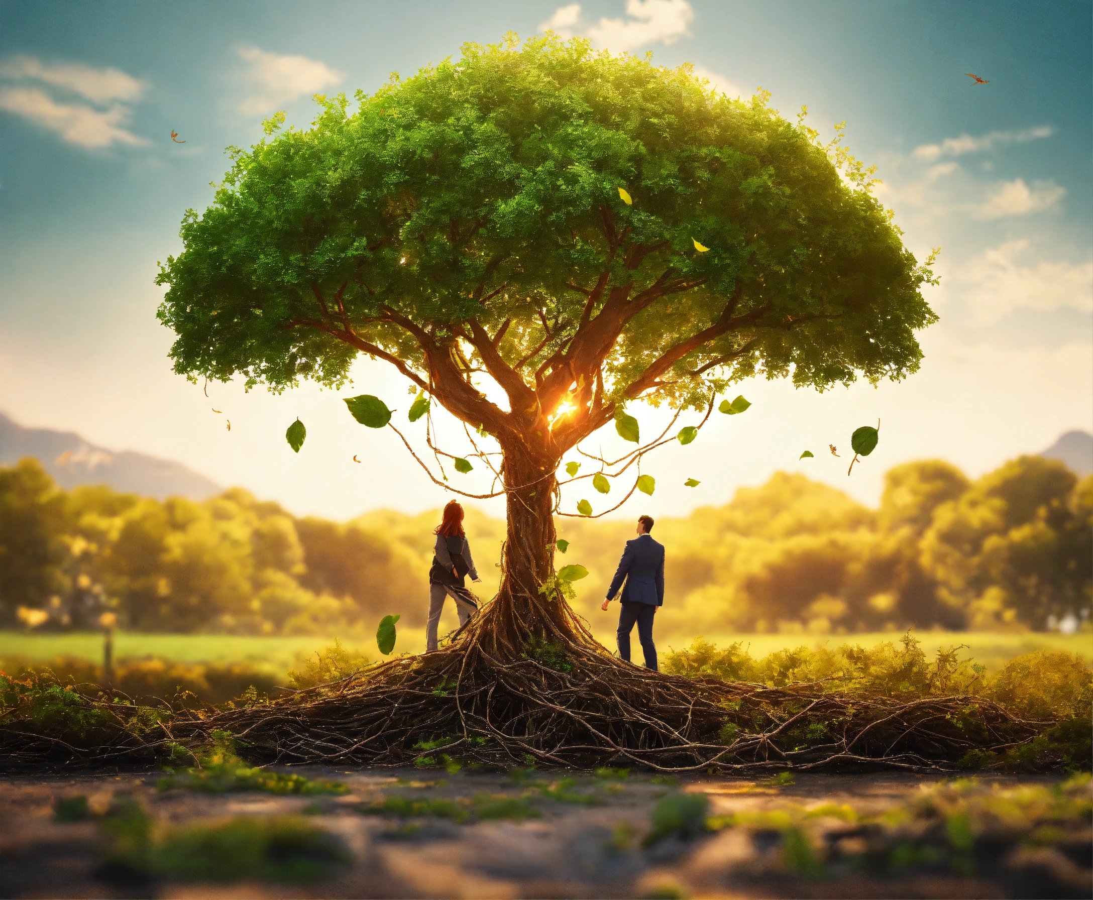 Lexica - "Create a visual representation of the intertwined of work and ...