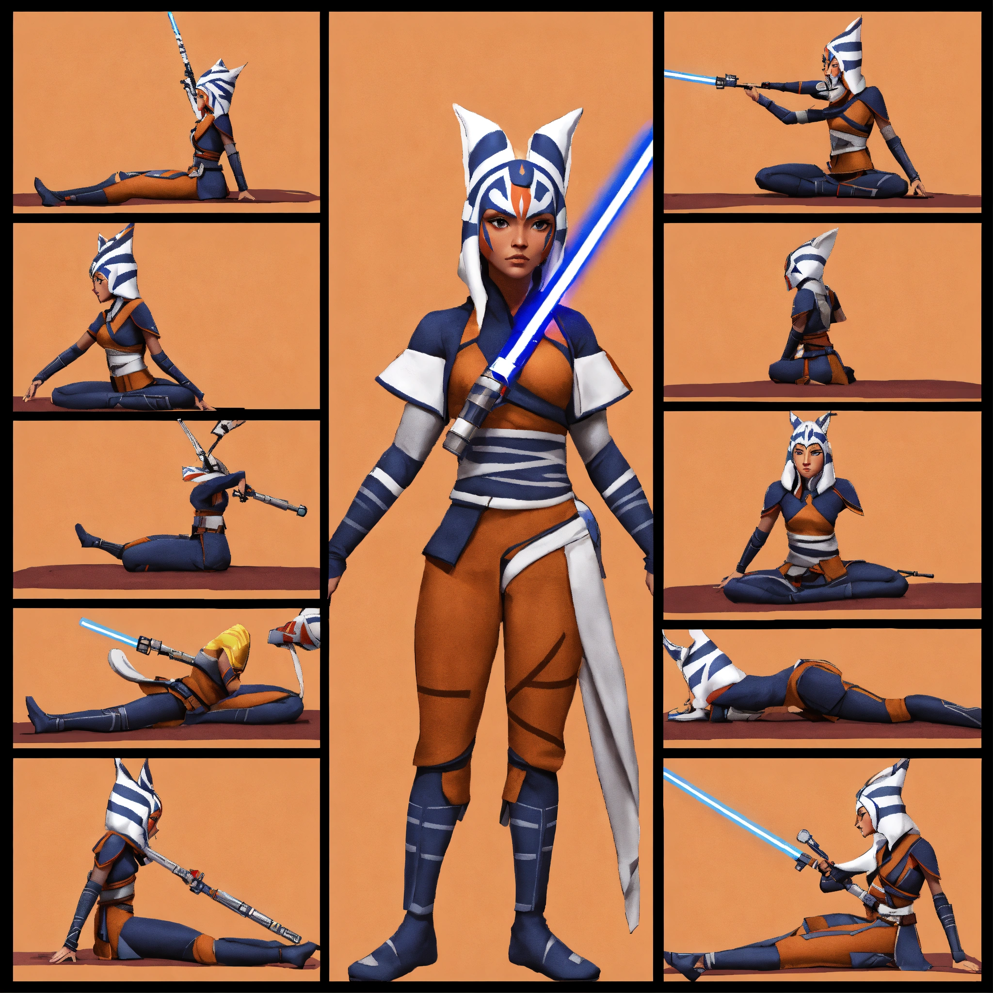 Lexica - Ahsoka tano from lateral, meditation pose, from clone wars