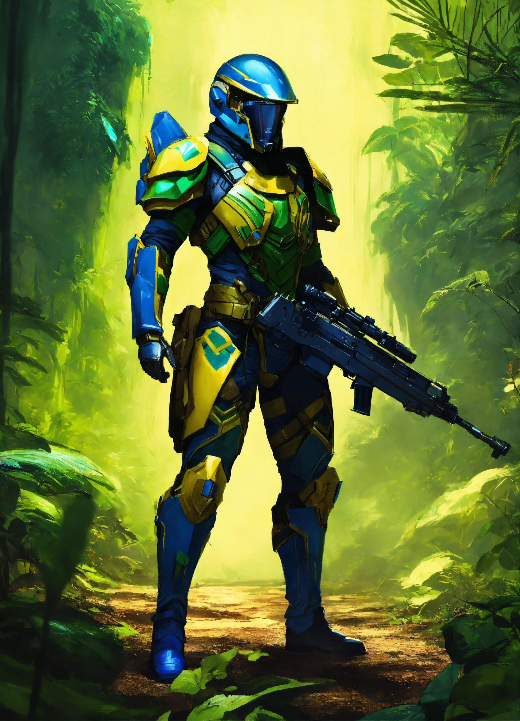 Lexica - Epic drawing of a full body of a high elf sci fi soldier ...