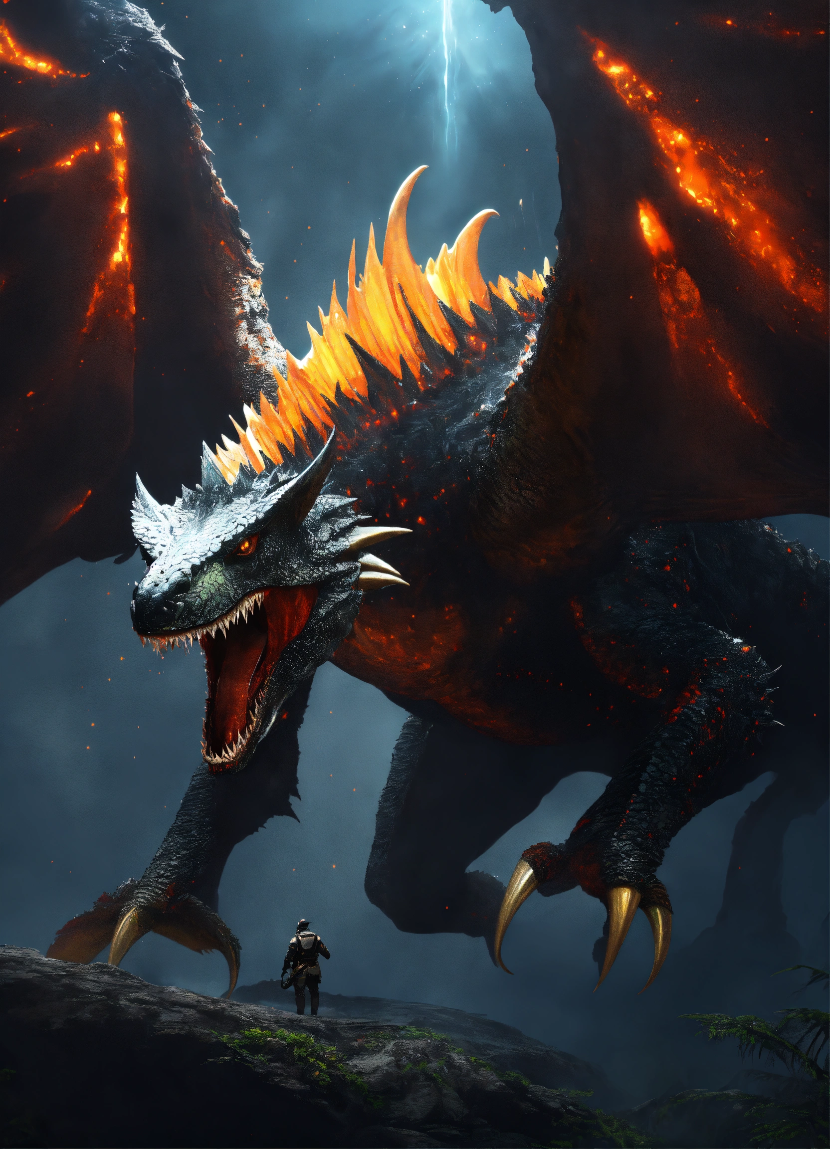 Lexica - A gigantic mythical reptile. It has dark obsidian scales. It ...