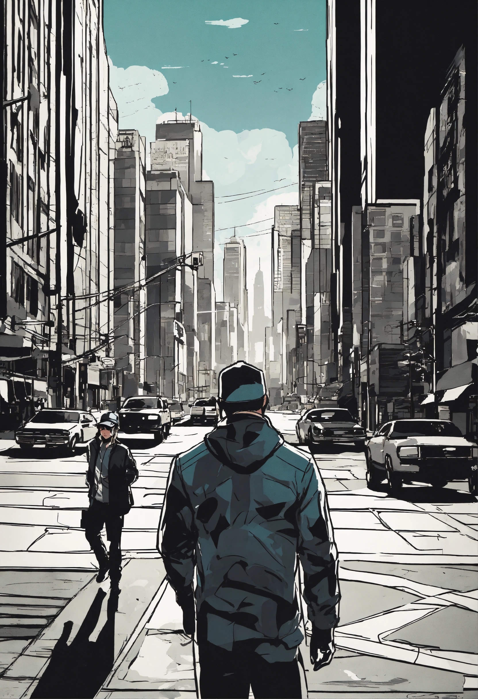 Lexica - Shooting in the city , cut out paper, beautiful portrait ...