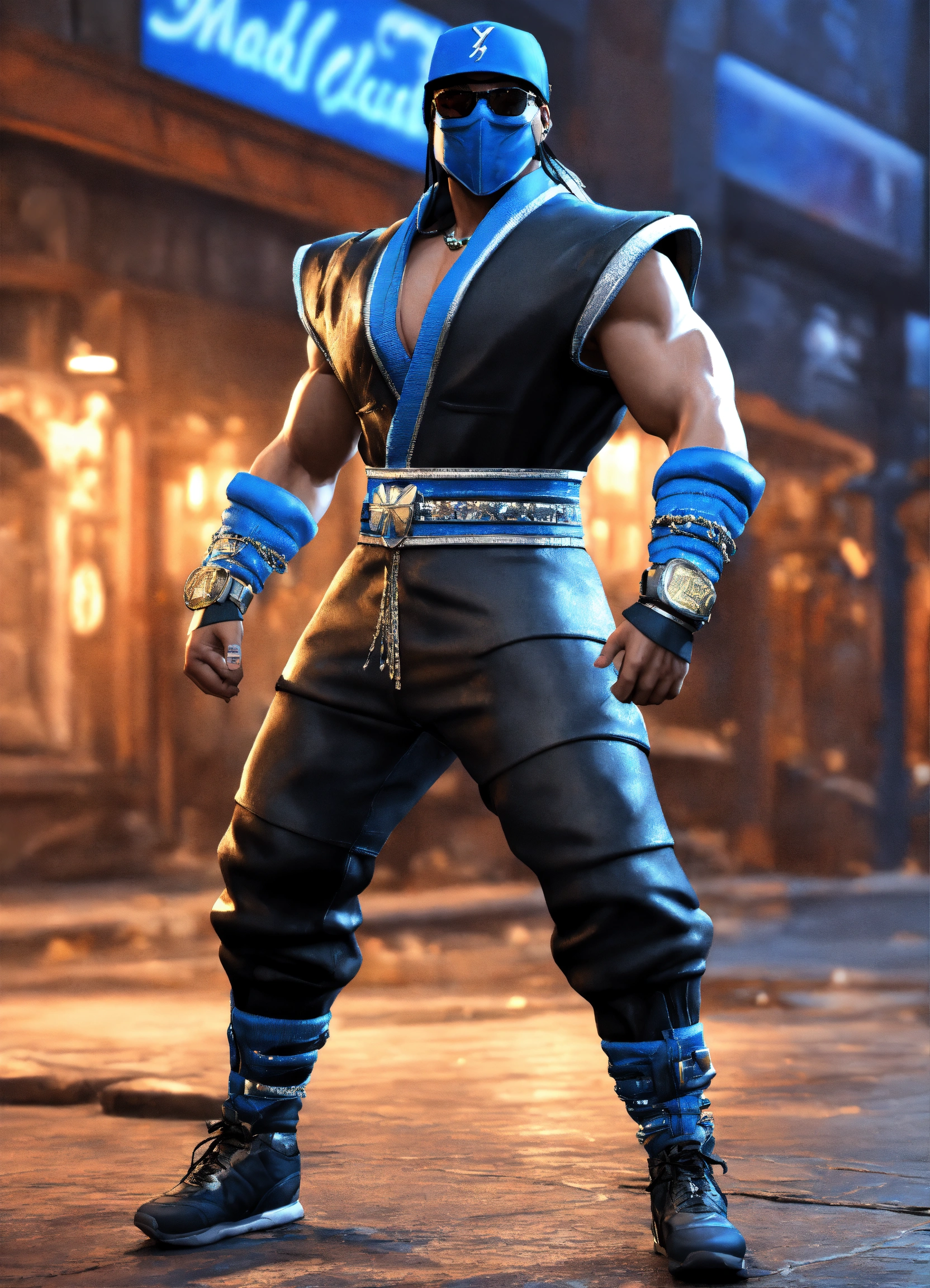 Lexica - 3D model, Sub-Zero from mortal kombat in trendy hip-hop attire ...