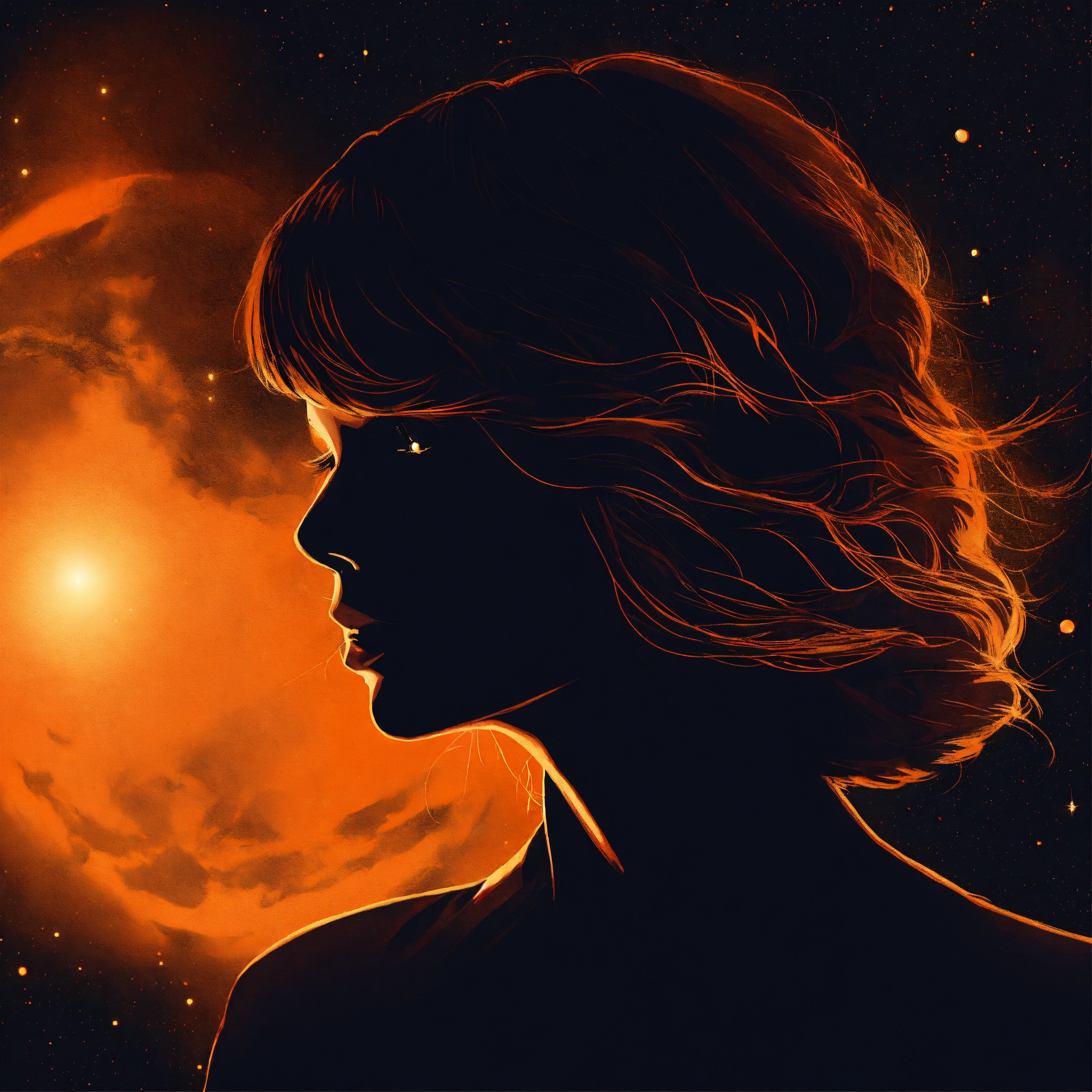 Lexica - Taylor swift, illustration, 2d, deep space dark black and ...
