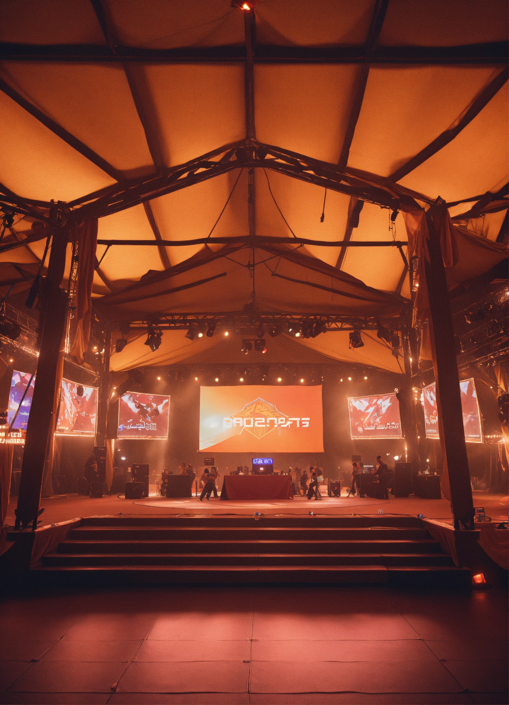 Lexica - Generate an image of a small esports venue's indoor desert ...