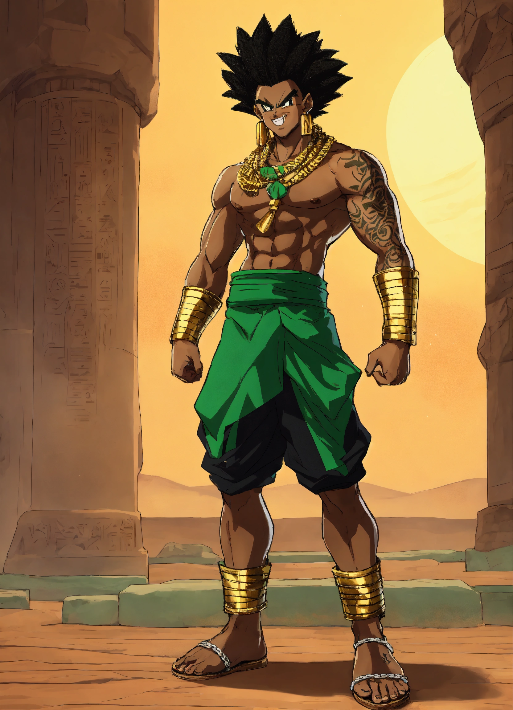 Lexica - African dragon ball z anime styled character, athletic build ...