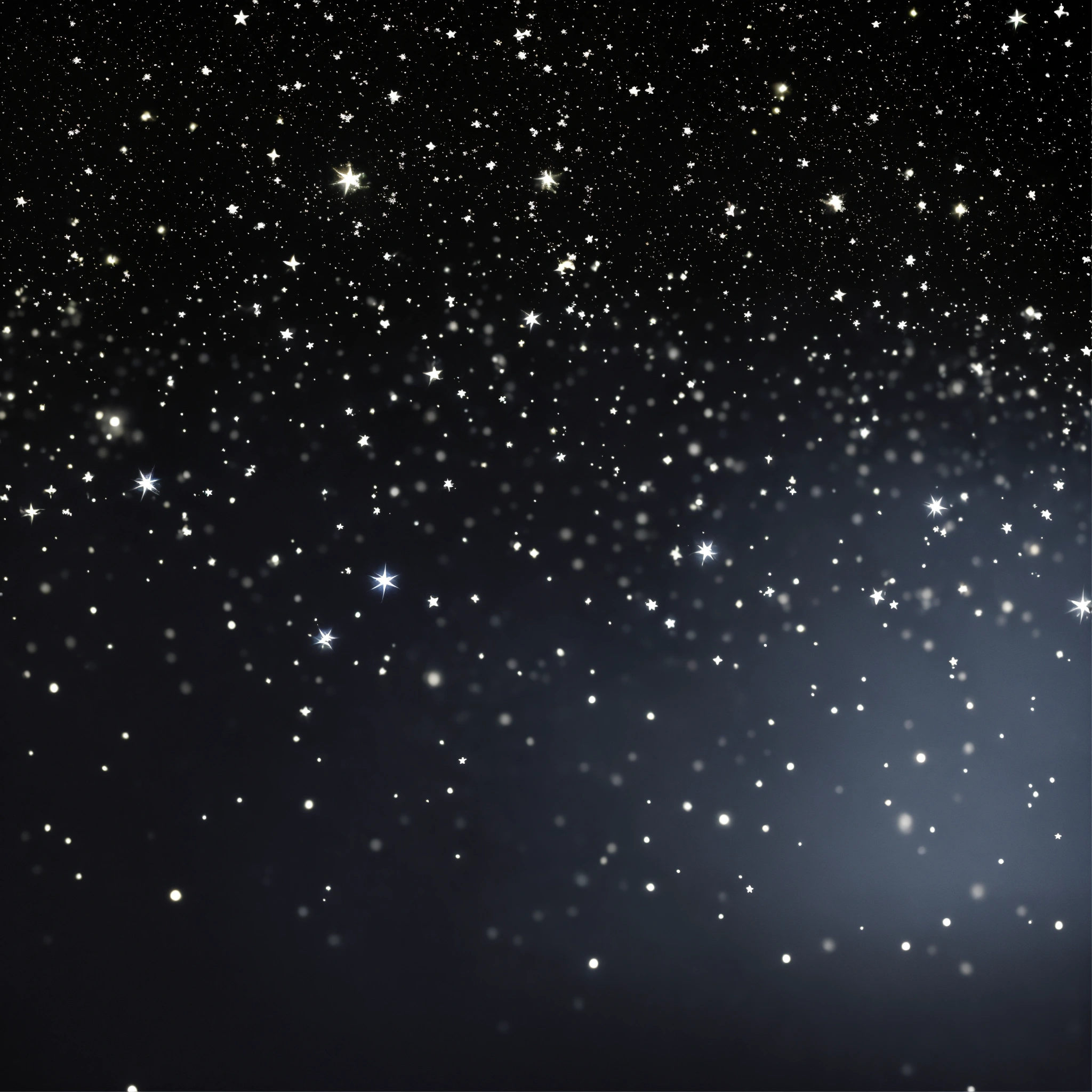 Lexica - Pure black background, overlay of twinkling platinum stars top ...