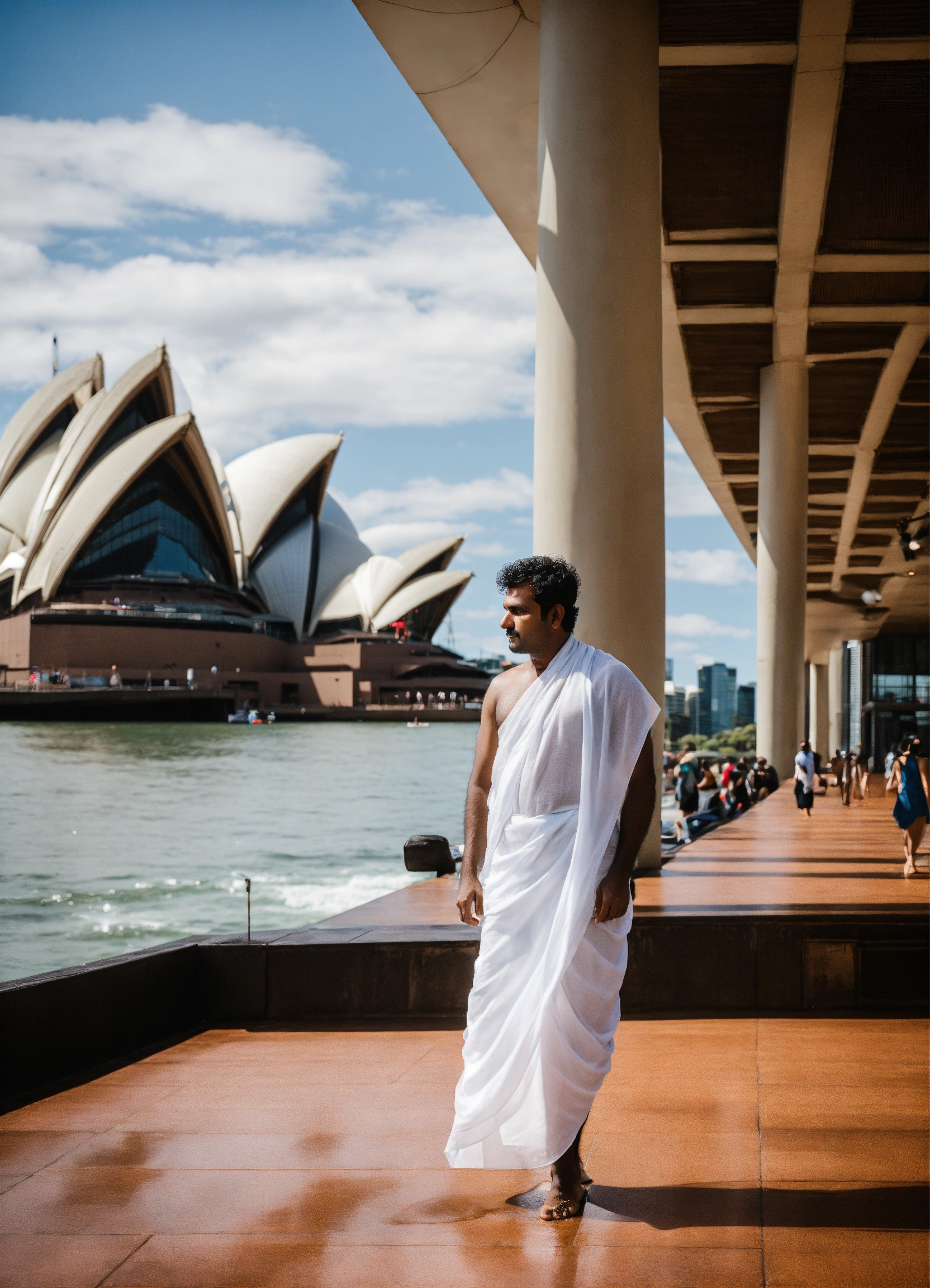 Lexica - SRI LANKAN MAN WEARING A wHITE SARONG IN FRONT OF aUSTRALIA ...
