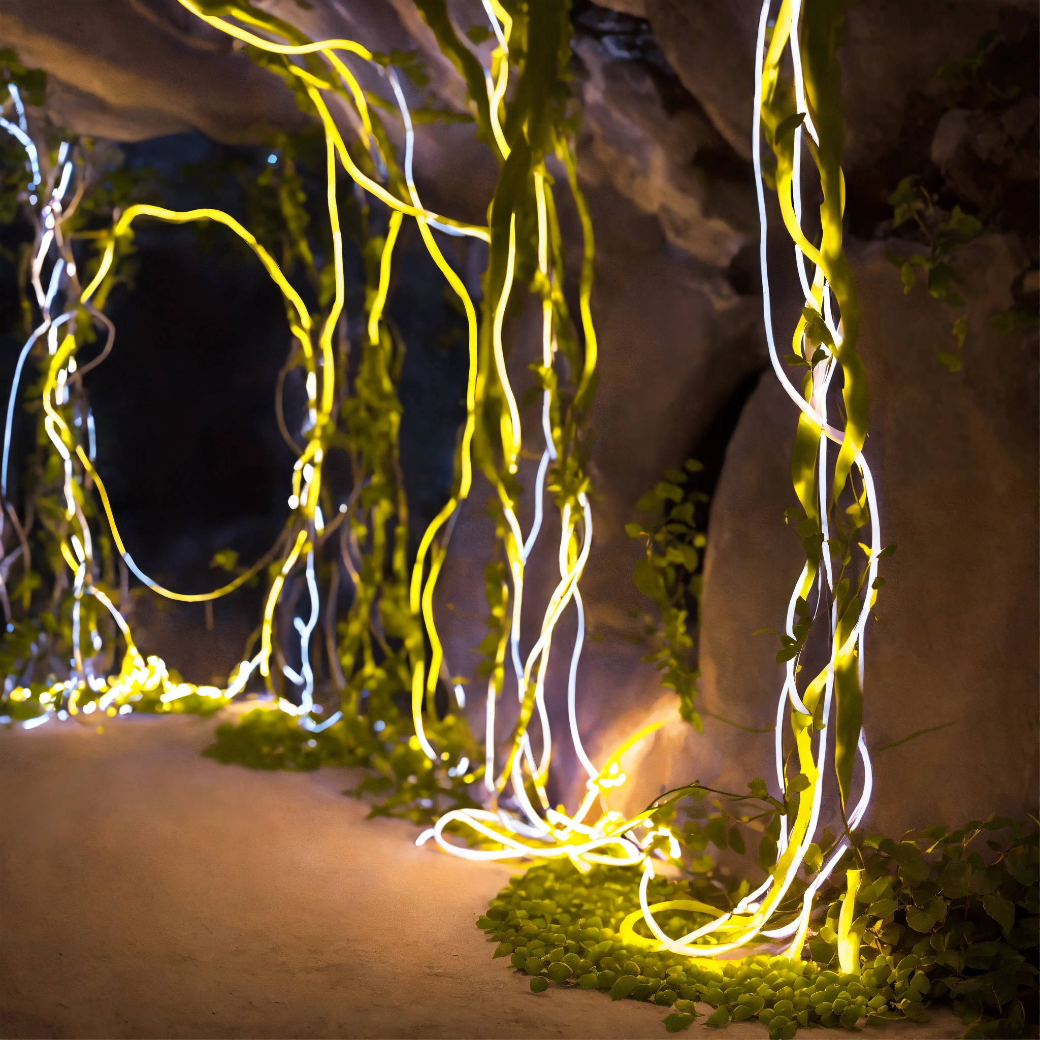 Lexica - Luminous Vines Climbing plants with tendrils that emit a ...