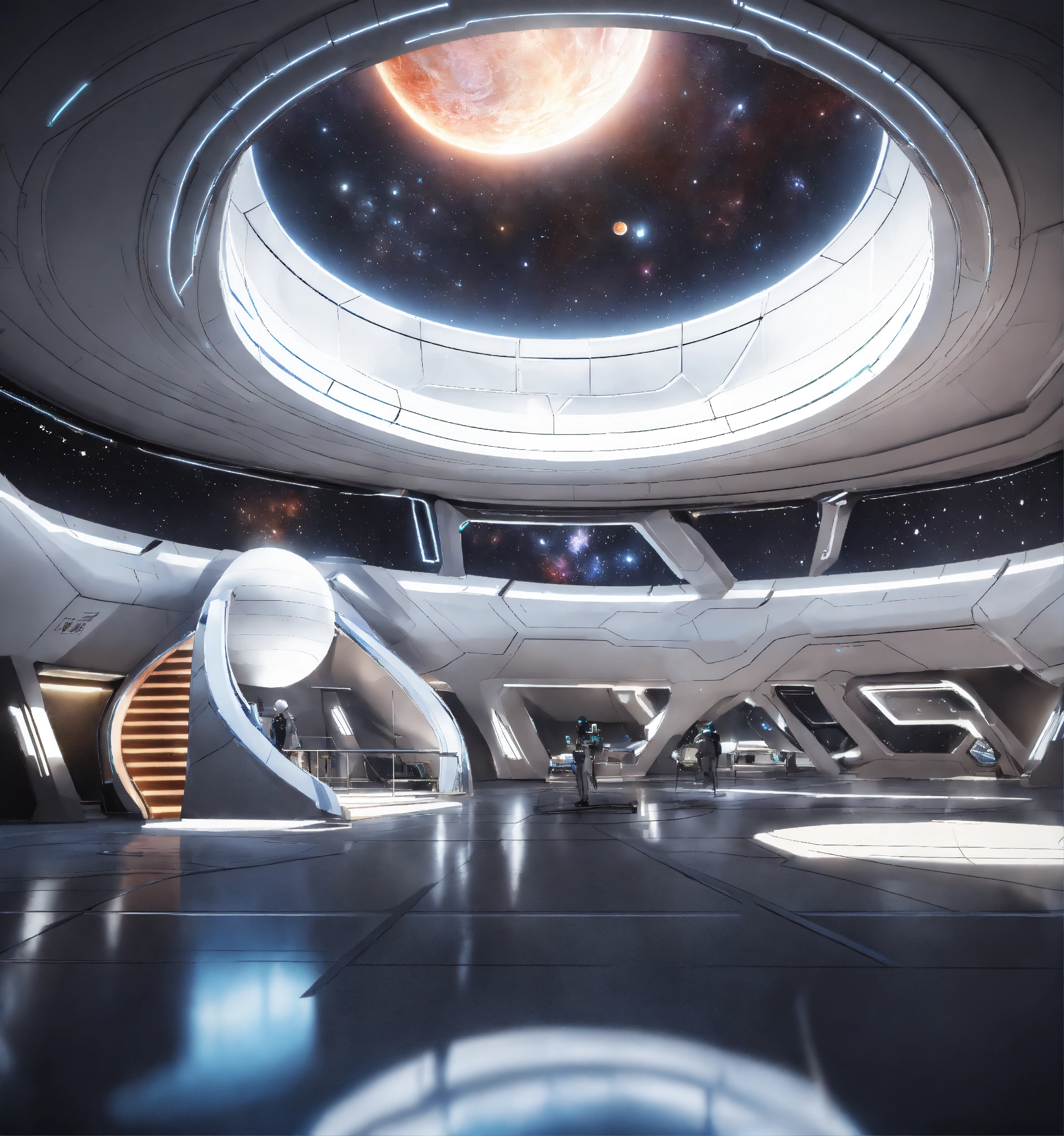 Lexica - White space port cosmic atrium in deep space, cosmic ...