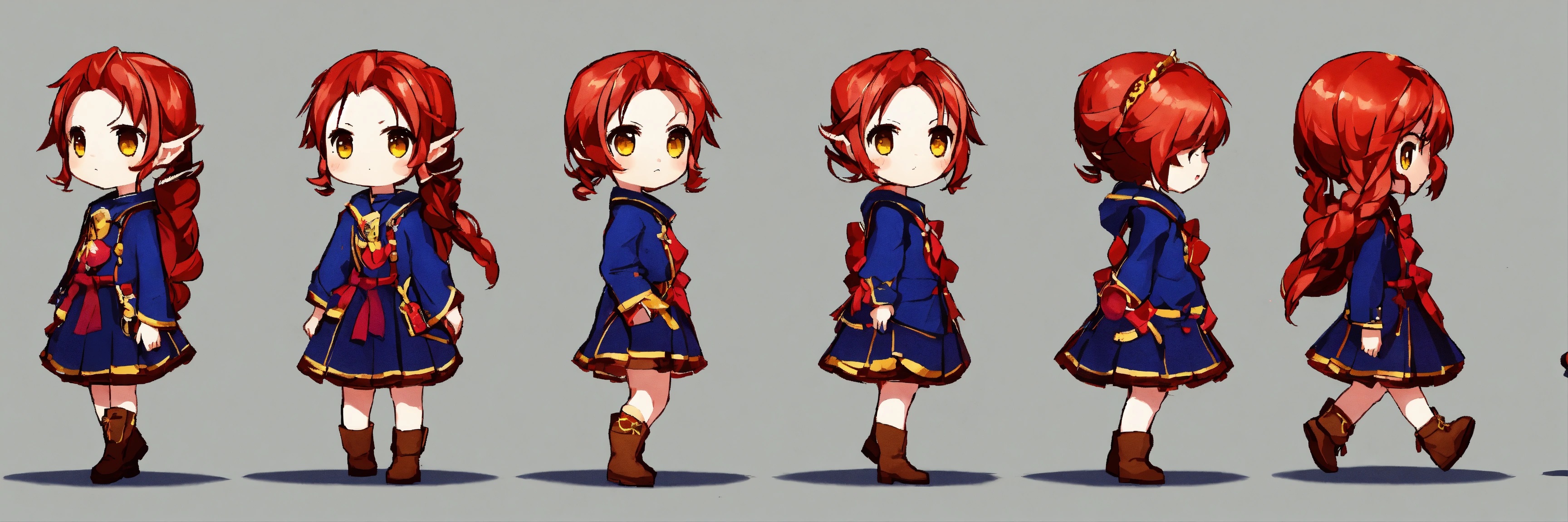 Lexica - Game art, girl, walking, (side view), full body view, chibi ...