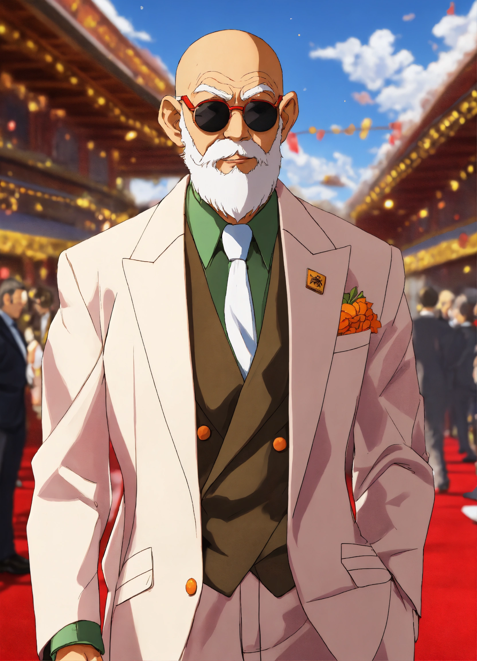 Lexica - Master roshi in a high class suit and tie for the red carpet ...