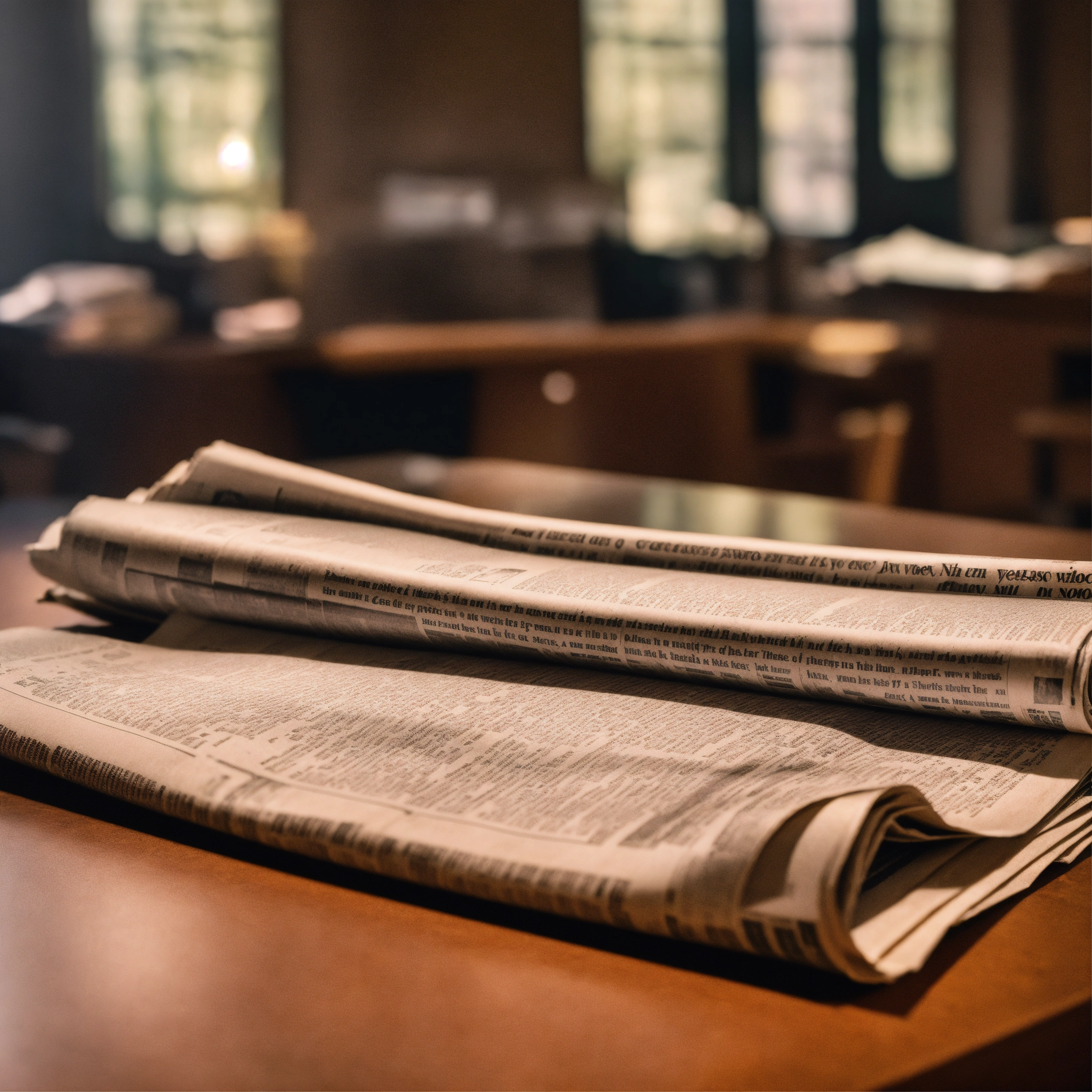 Lexica - A photo of a newspaper. The newspaper is folded and sitting on ...