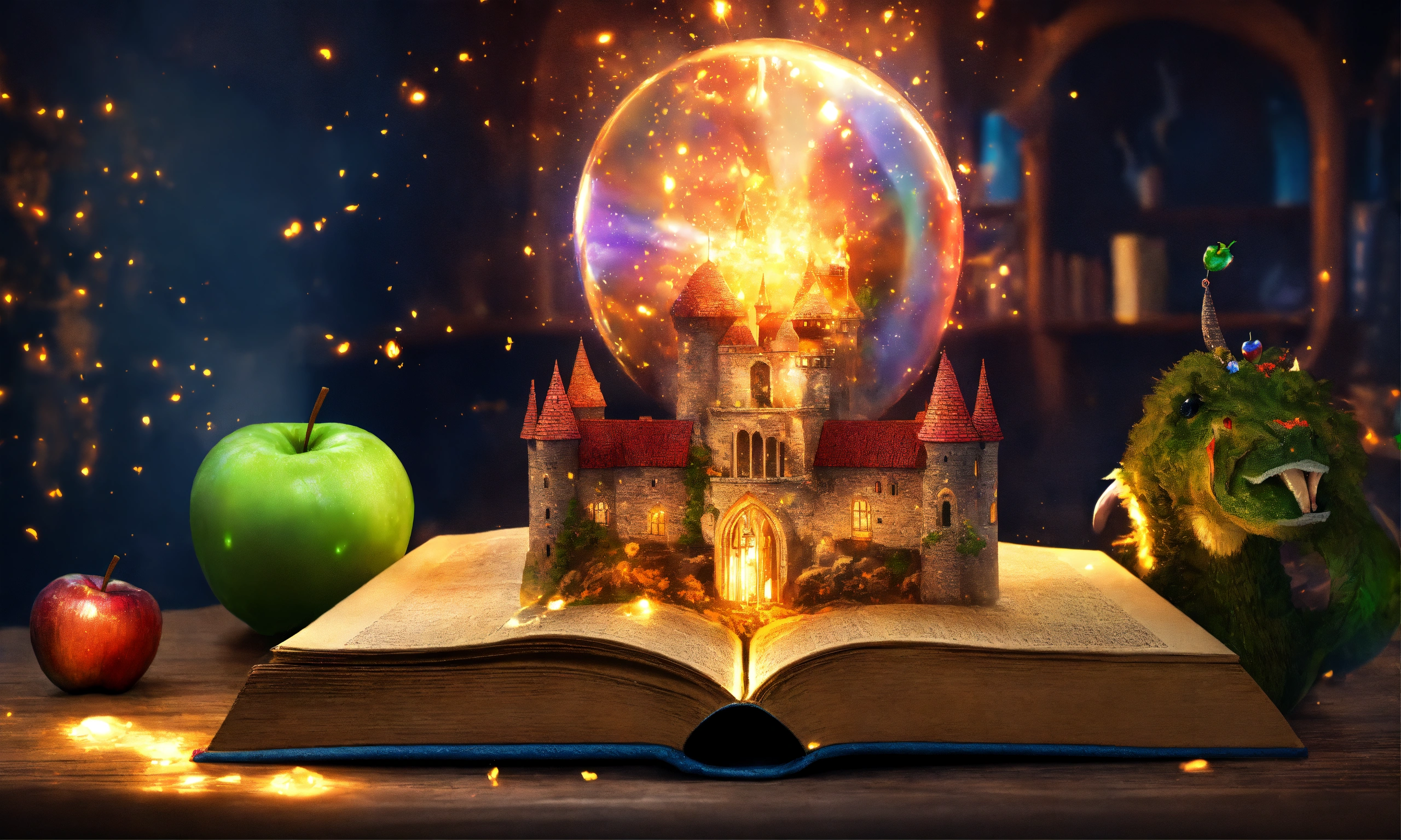 Lexica - A magic book from which magic bursts into the world, a magical ...