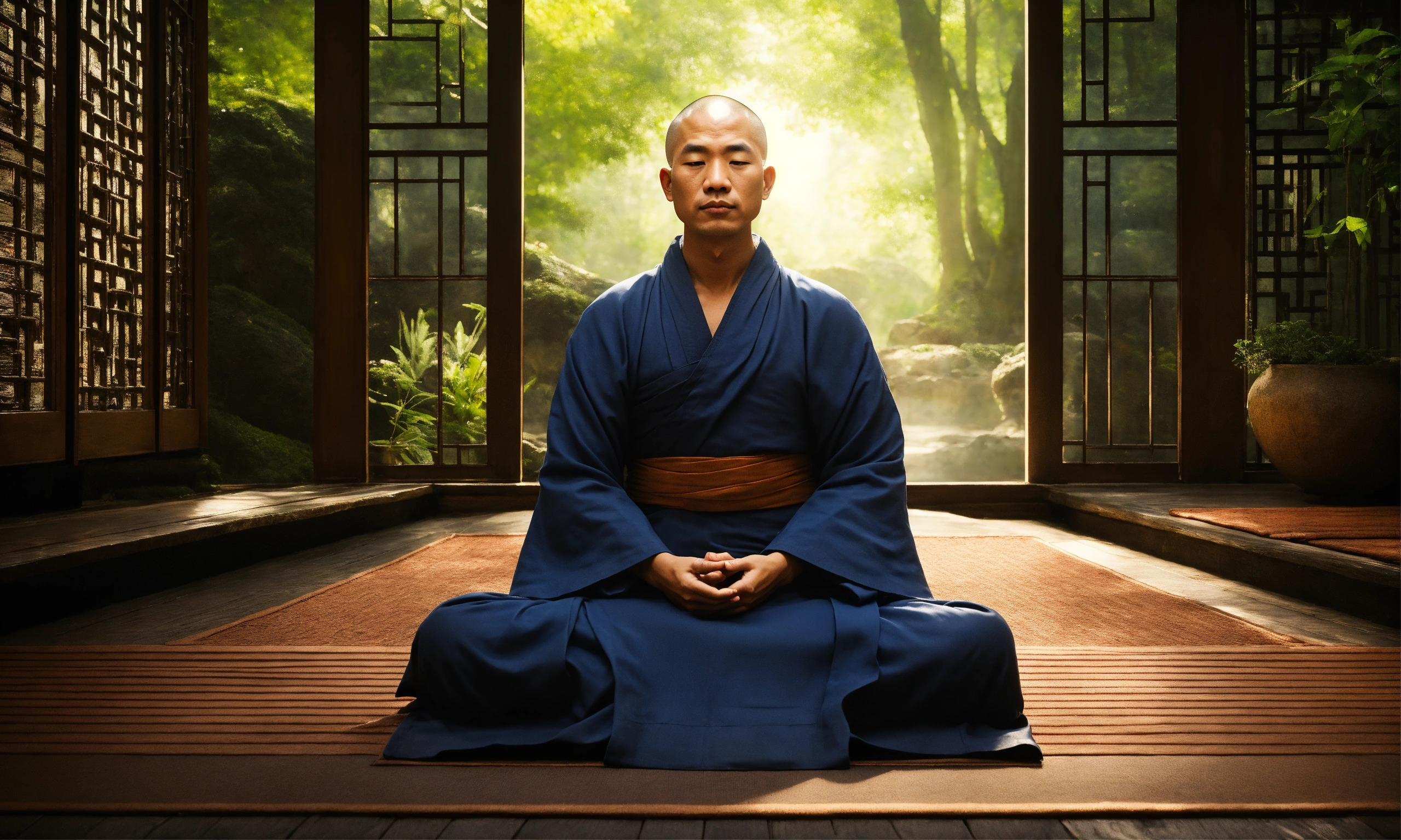 Lexica - Zen monk sitting in meditation