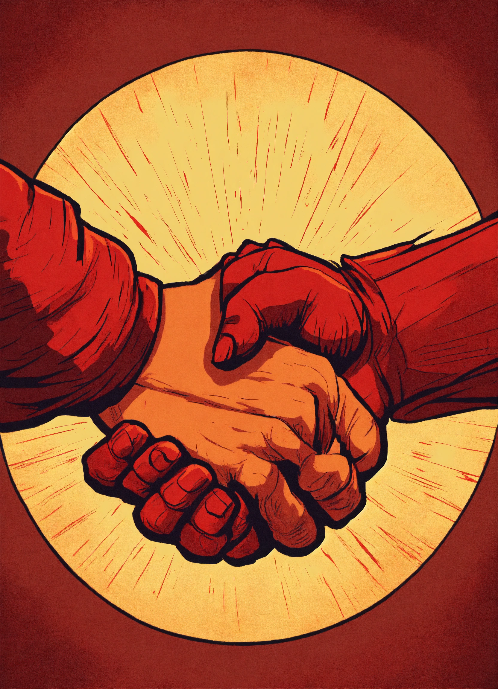 Lexica - Devil and human shaking hands retro cartoon style high detail ...