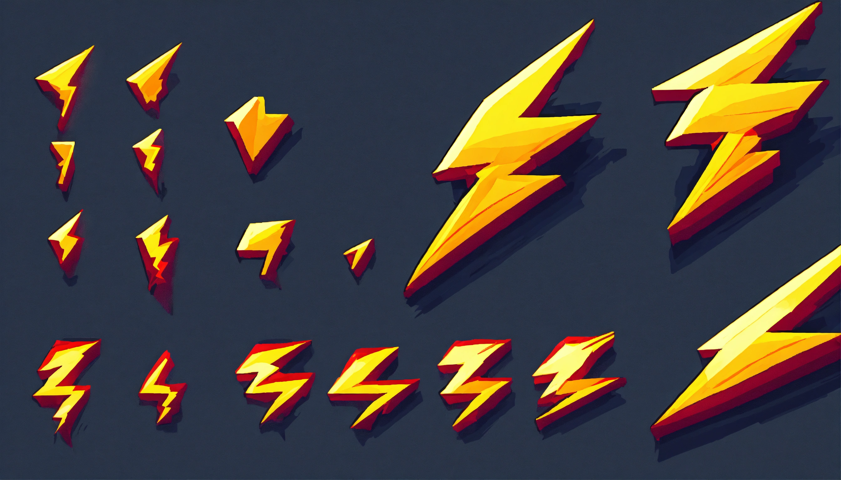 Lexica - Simple clean pixel perfect 2d isometric sprites of a lightning ...