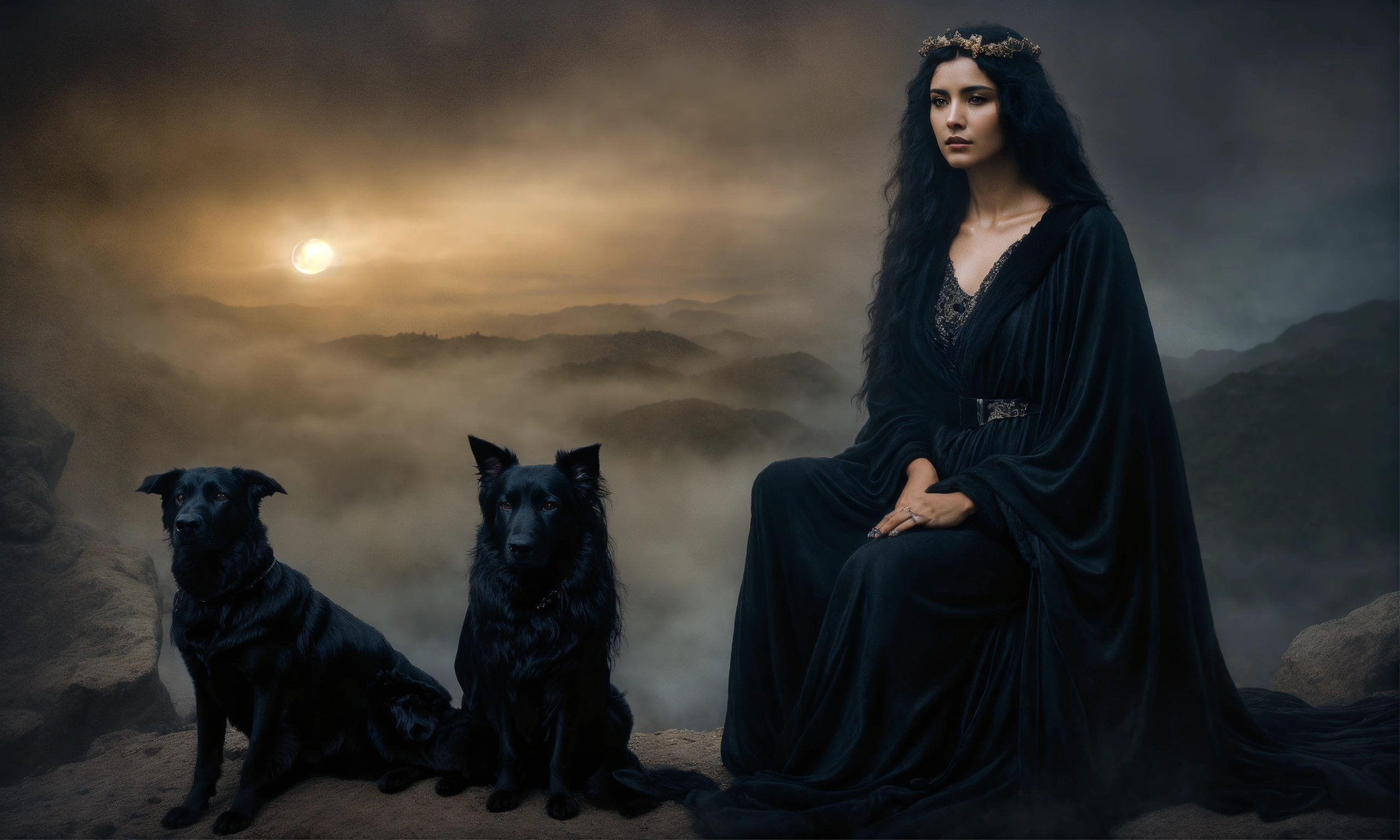 Lexica - Greek mythology, goddess Hecate in the underworld, black hair ...