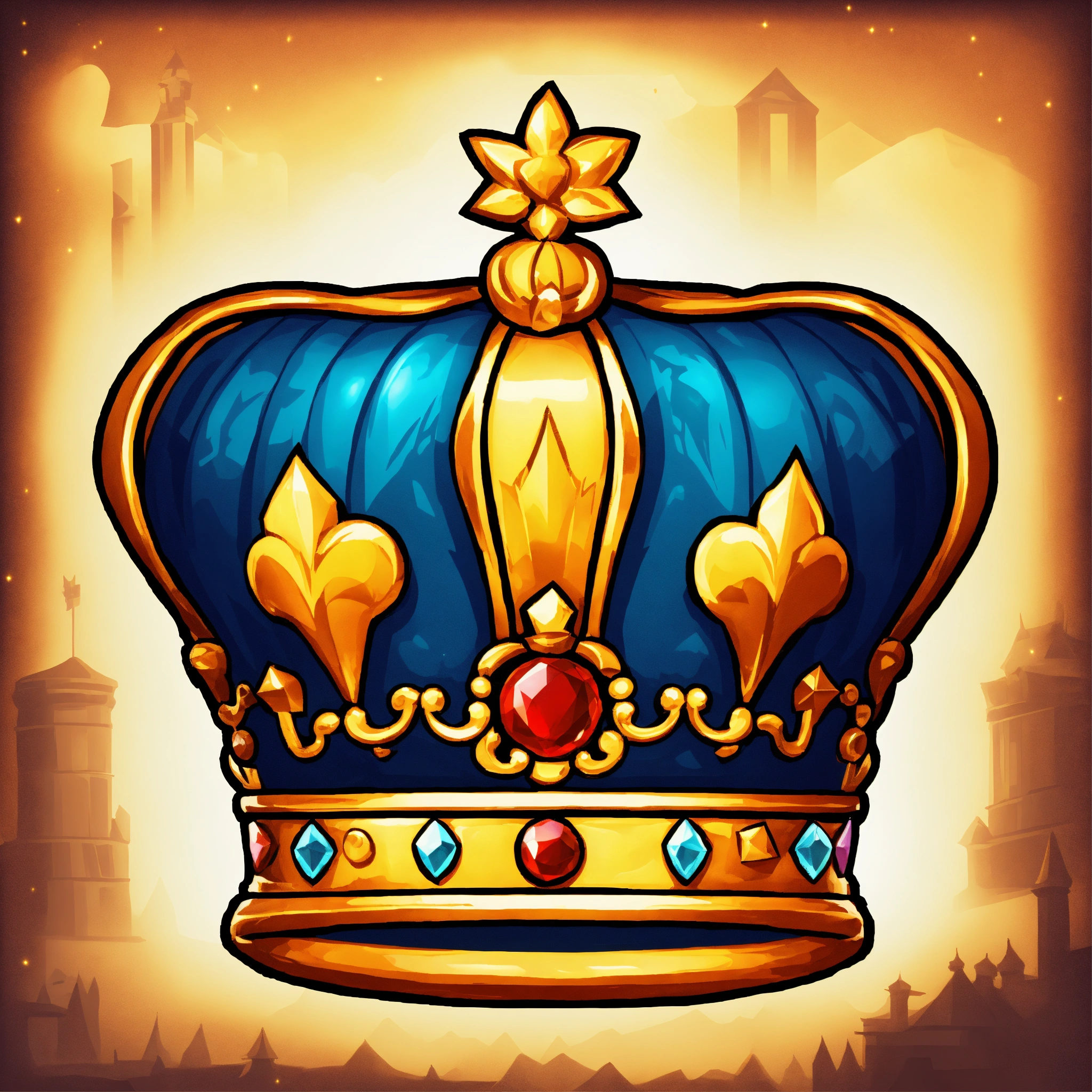 Lexica - 2d crown icon for game, single crown