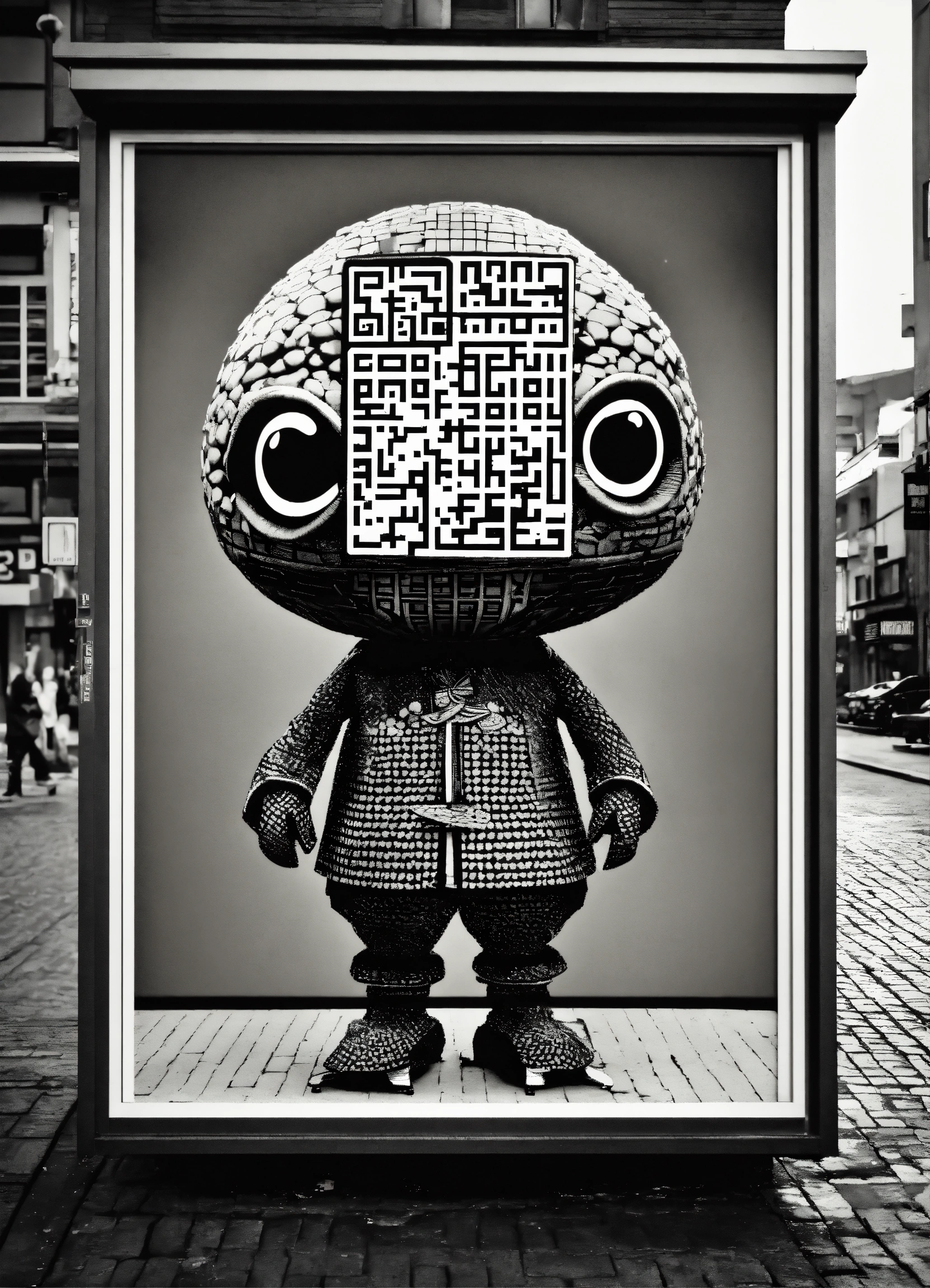 Lexica - A toad made out of a 3d black and white optical illusion, ying ...