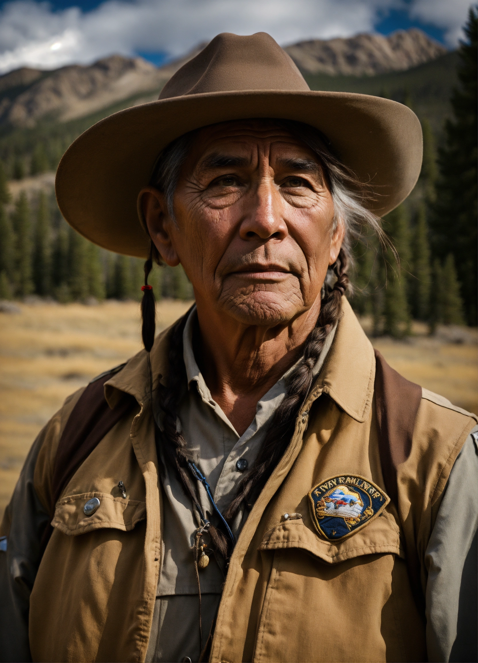 Lexica - Native american park ranger in Rocky Mountain National Park ...