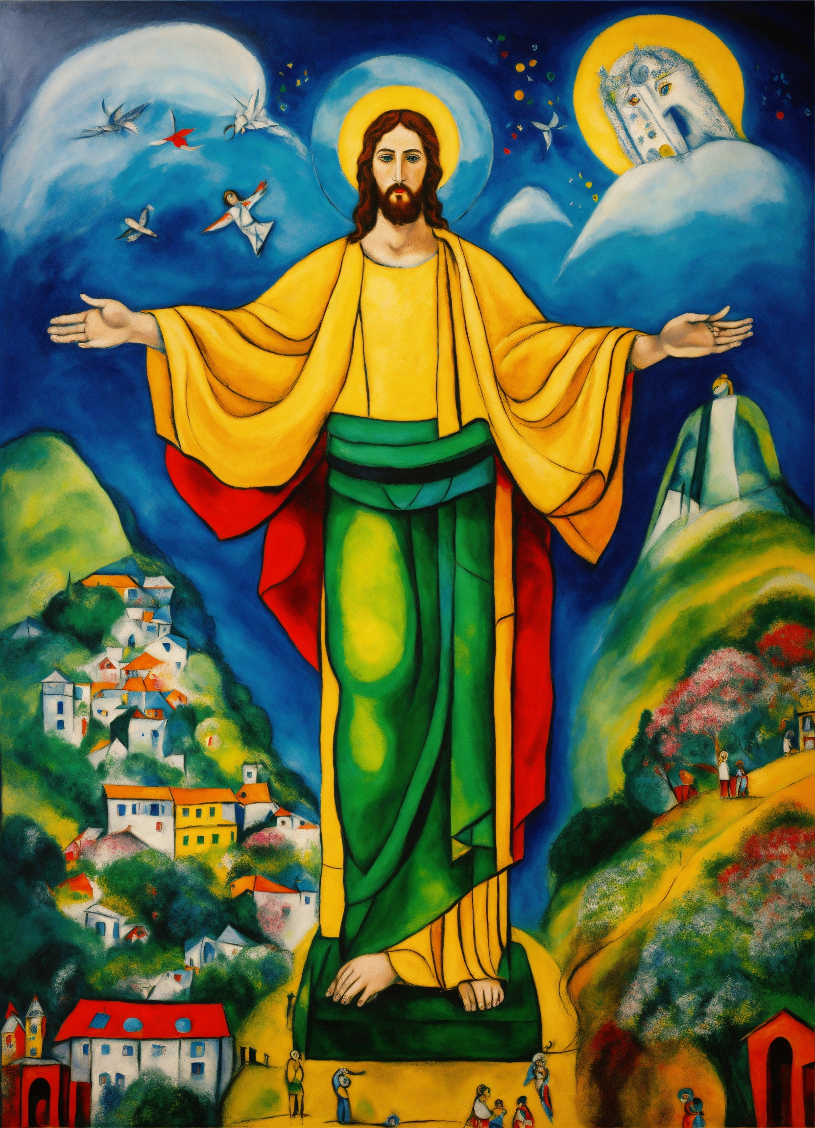 Lexica - Christ the Redeemer, Brazil, a painting in the style of Marc ...