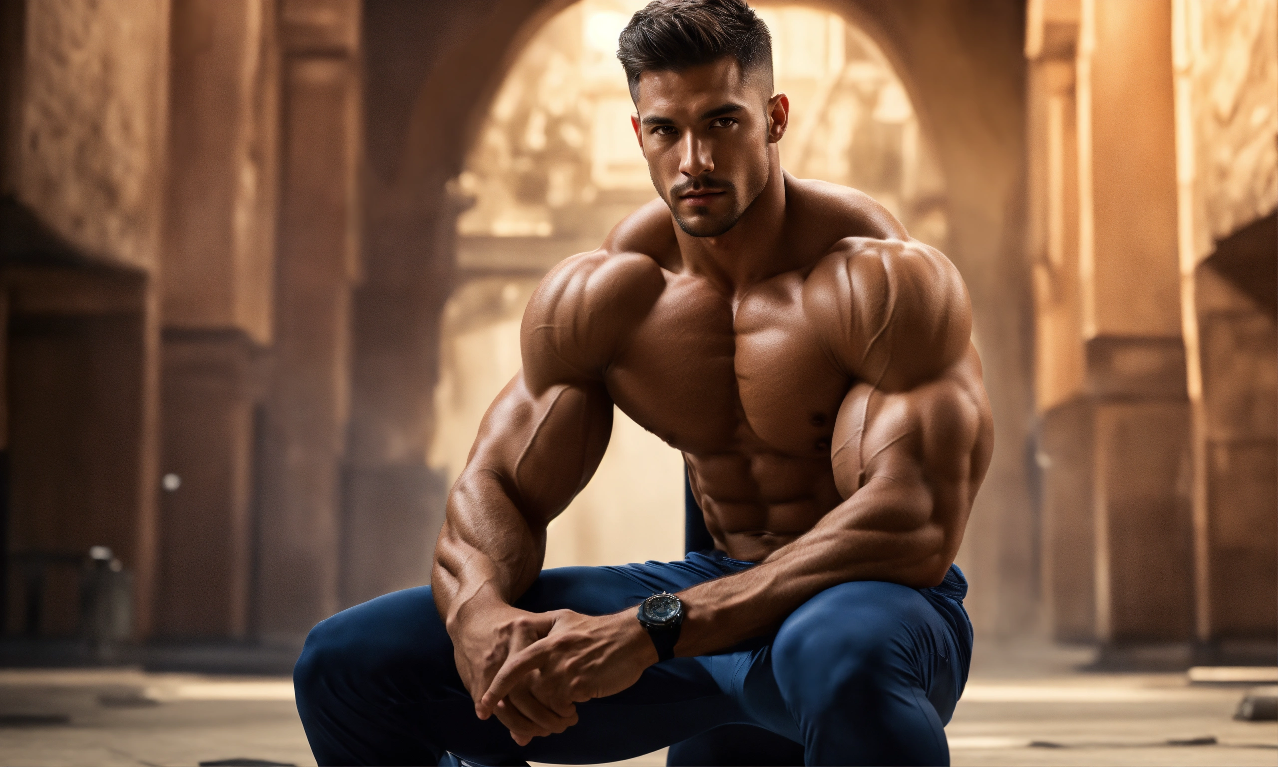 Lexica - Portrait of a stunningly handsome ninja with ,mister Olympia ...