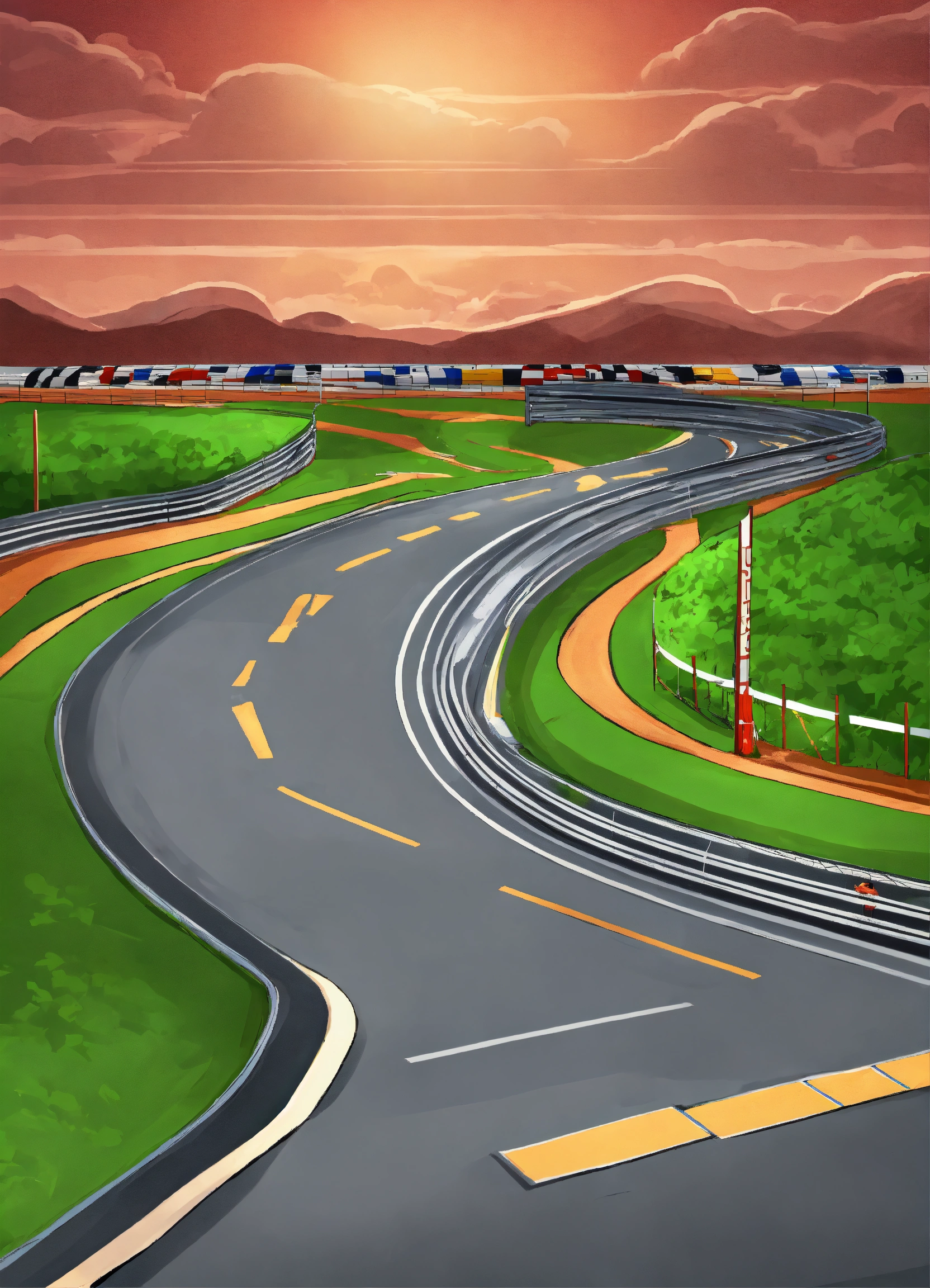 Lexica - CREATE ME A RACE CAR TRACK, CARTOON LOOK, BACKGROUND