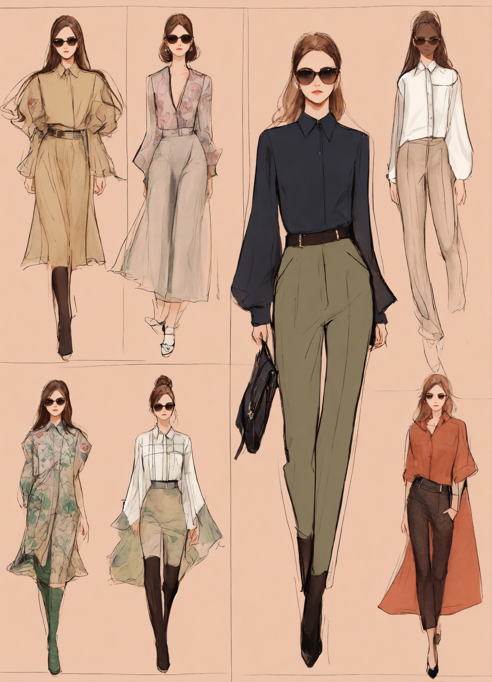 Lexica - Fashion illustrations, 12 different designs, rough sketches ...
