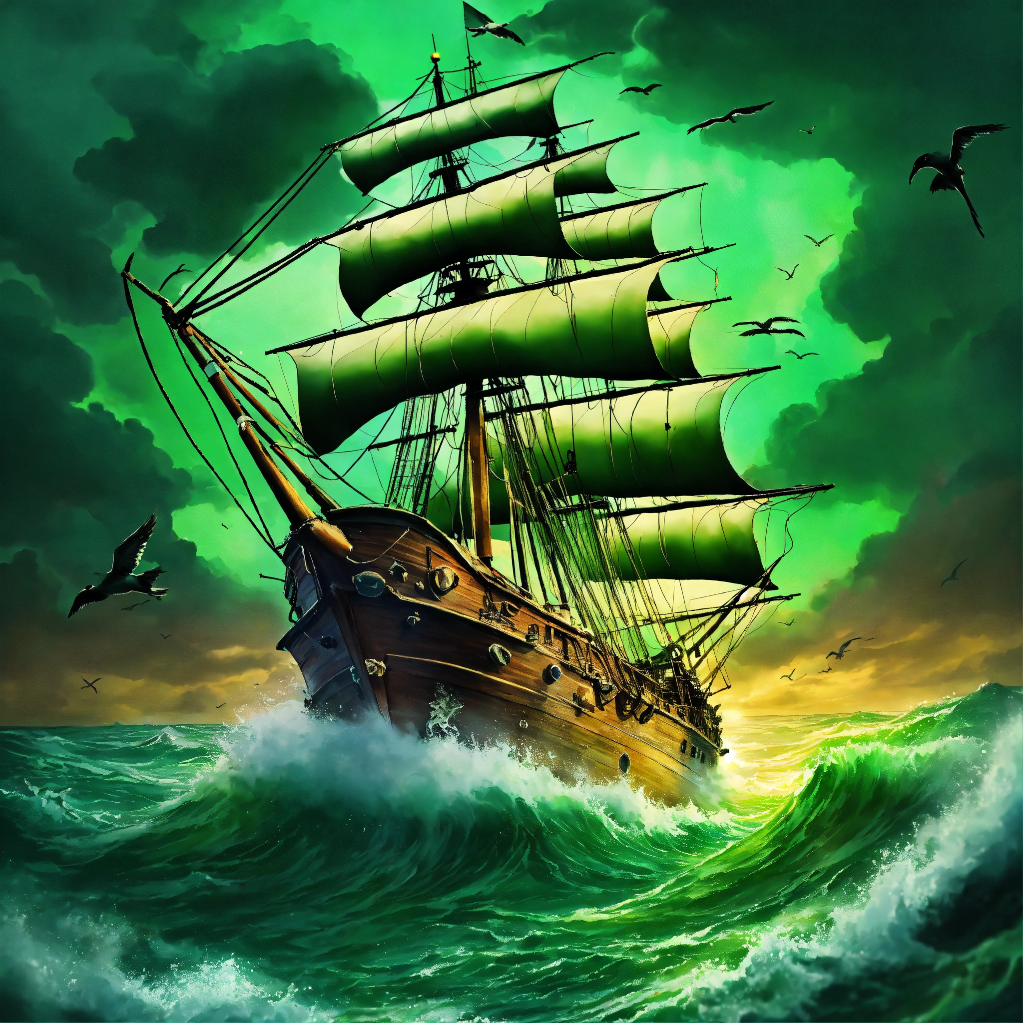 Lexica - An old sea captain, weathered face, steering his ship through ...