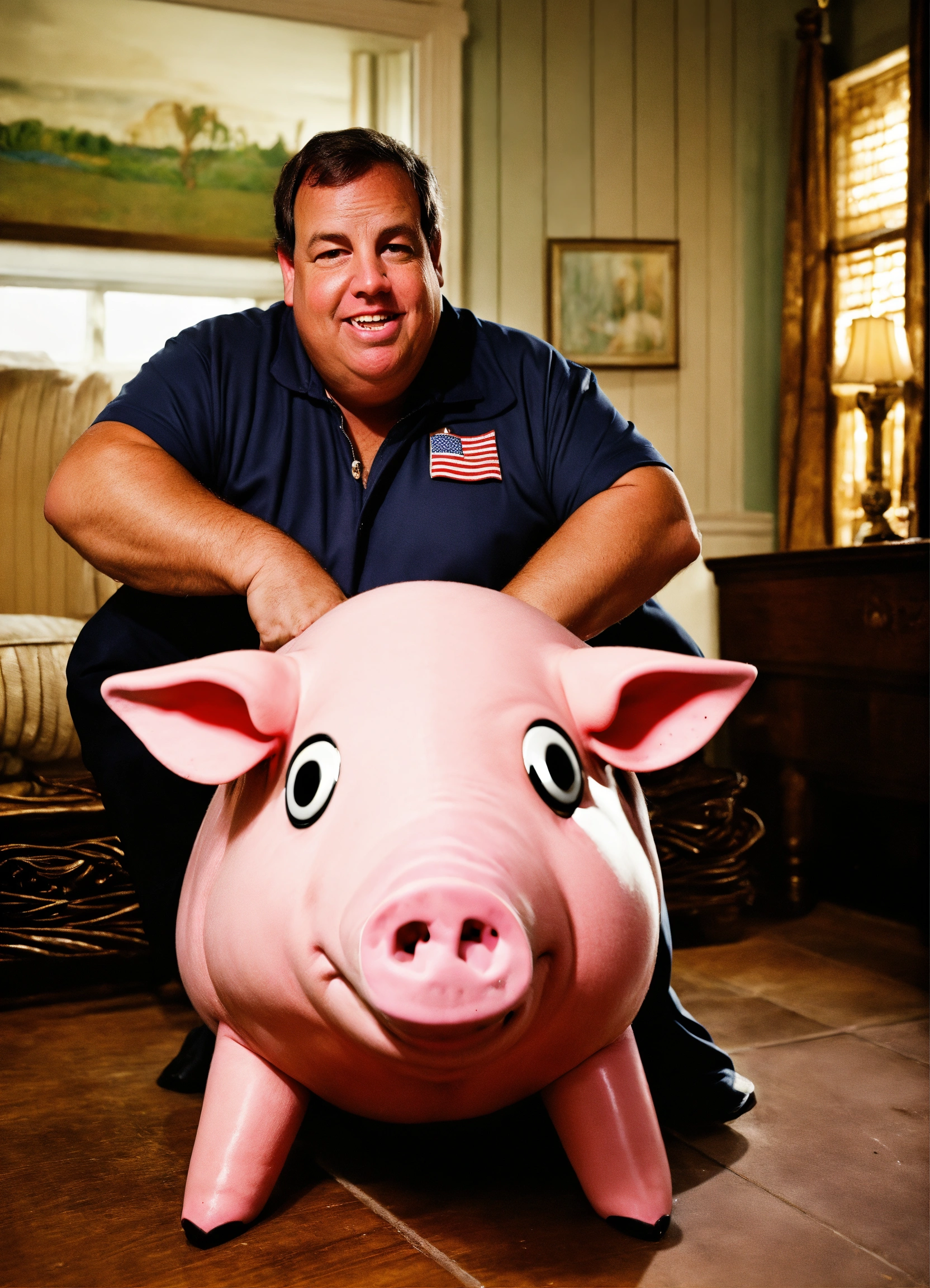Lexica - Chris Christie as a pig