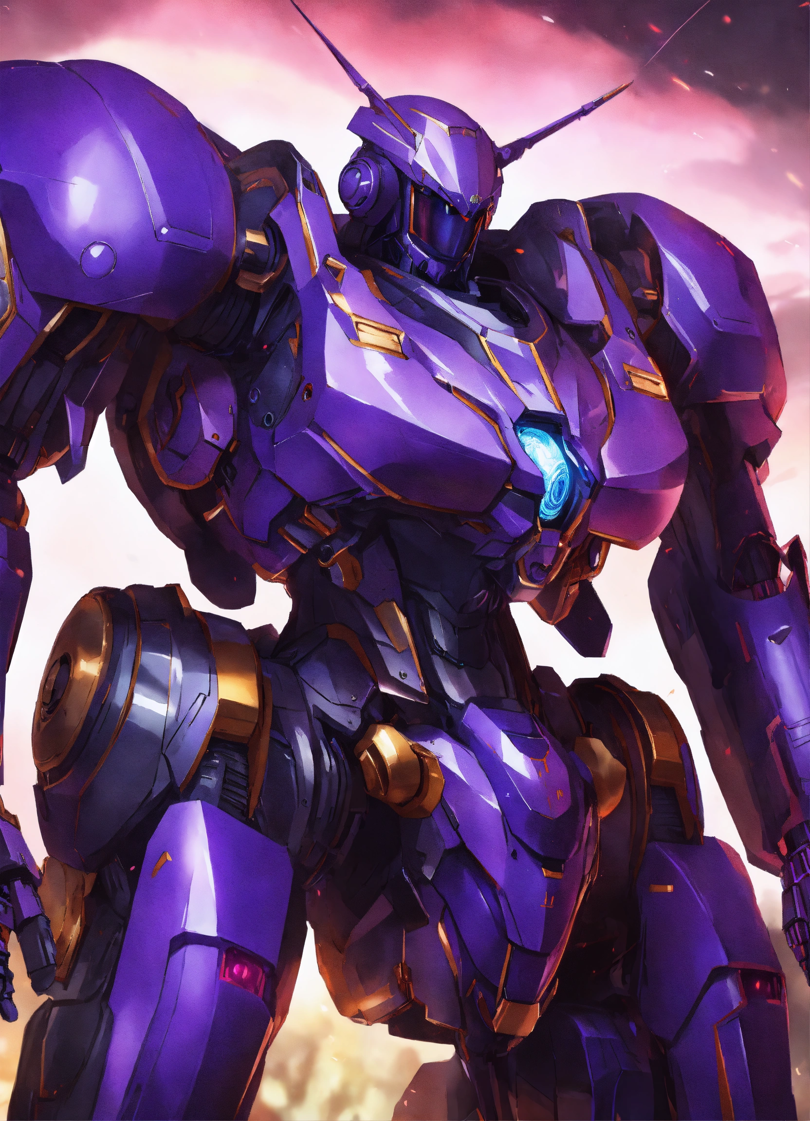 Lexica - Anime art of a royal purple purely mechanical gear-driven ...