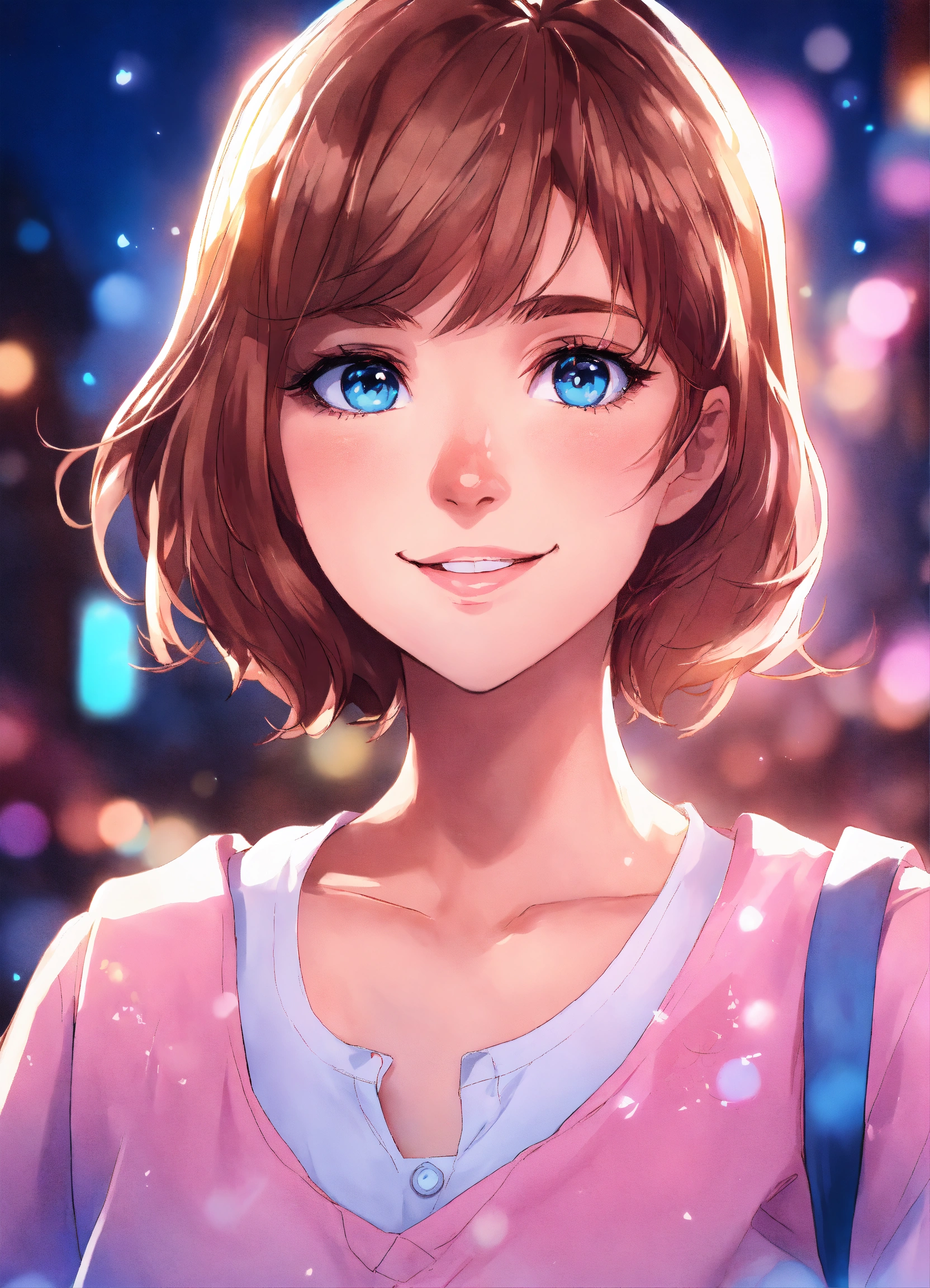 Lexica - Portrait, comic book anime style, bright lighting, pink and ...