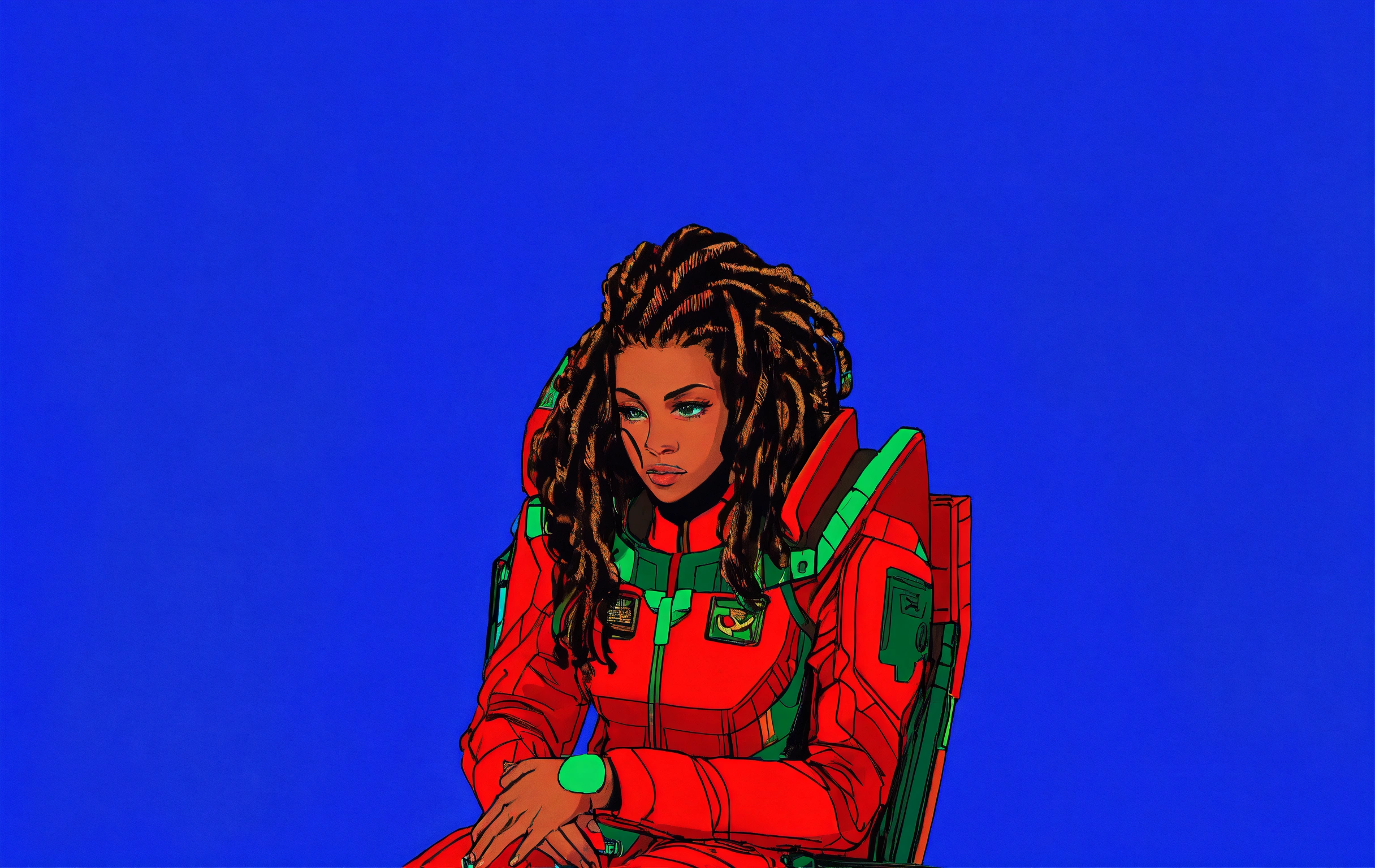 Lexica - Full body view of a black female with dread locks as a ...