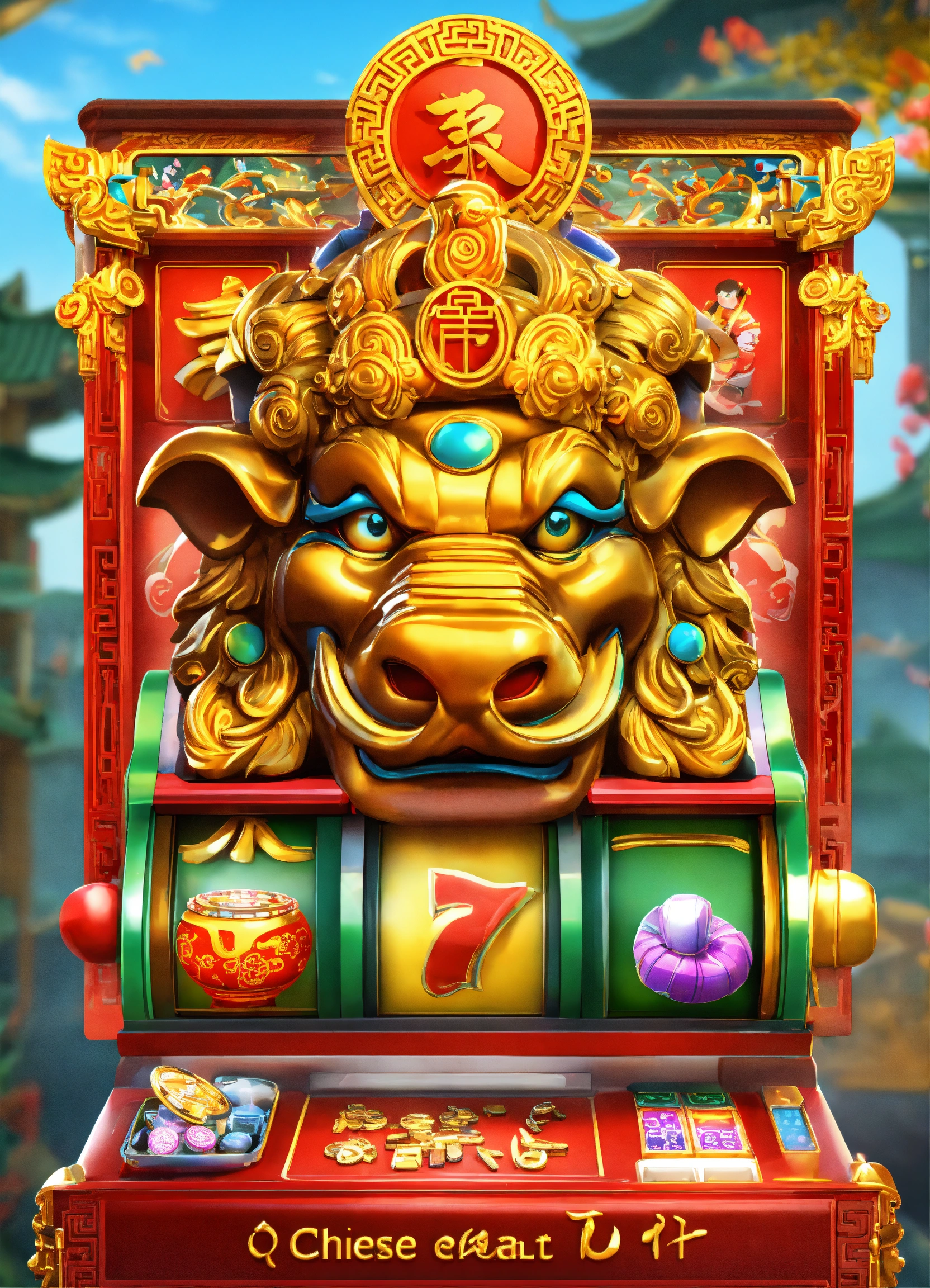 Lexica - 3d god of wealth (chinese) slot machine game icon