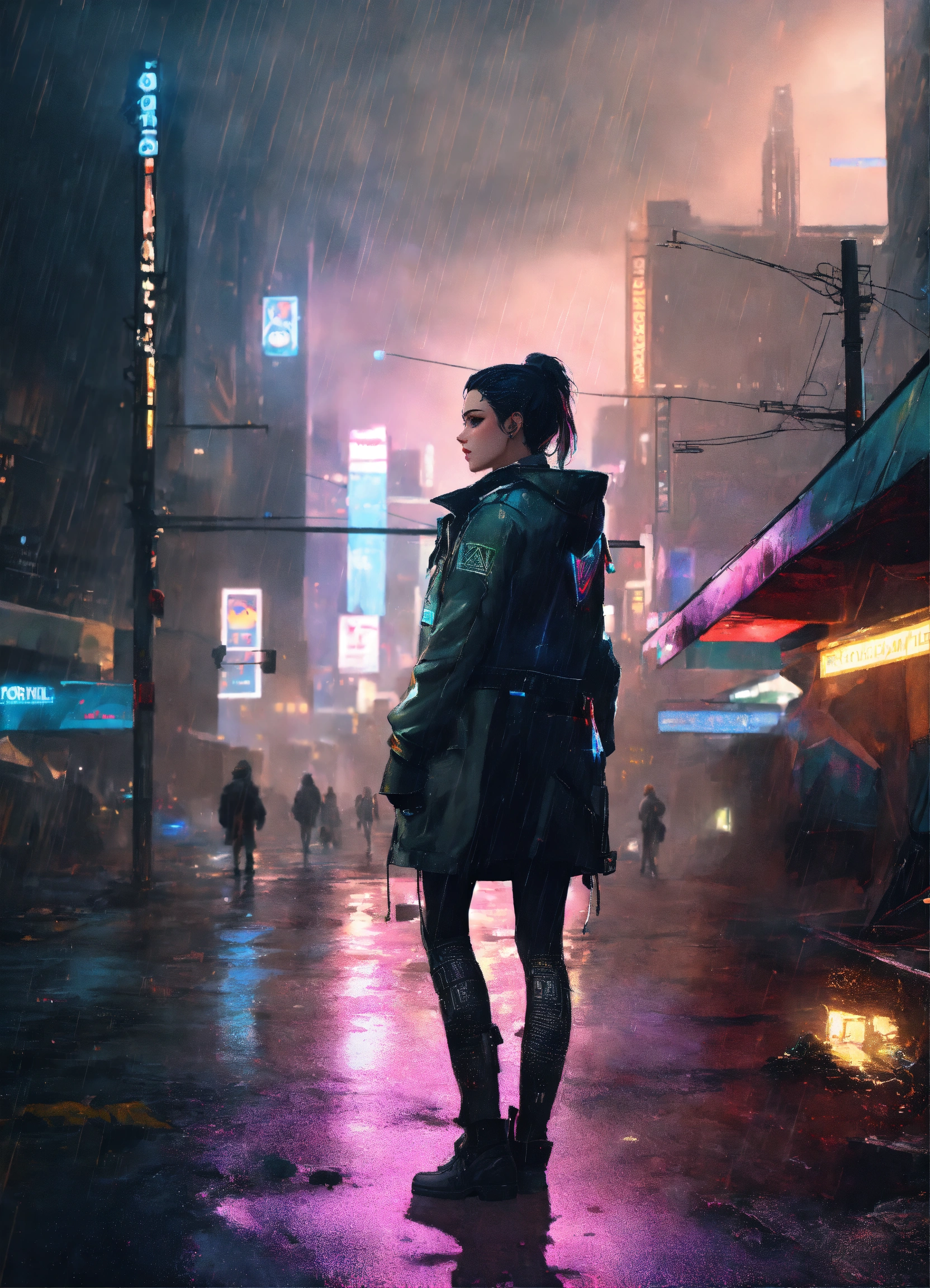 Lexica - Detroit Become Human Maggie Lindemann Rain pouring down on a ...