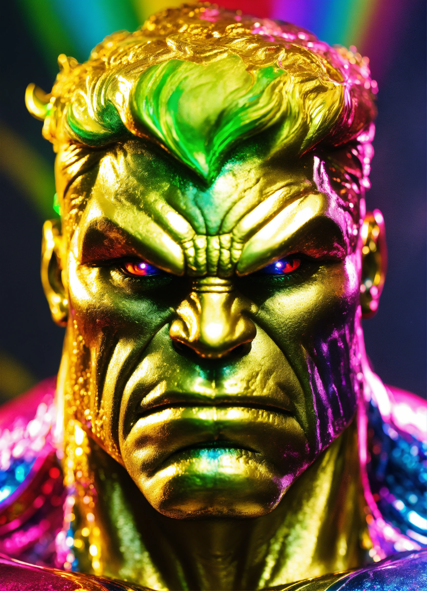Lexica - Golden silver hulk god rainbow