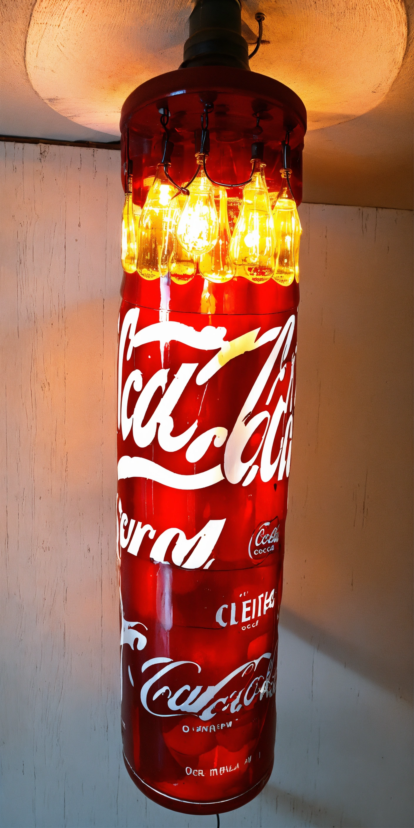 Lexica - Exte "coca cola" A CEILING lamp made from SEVERAL recycled ...