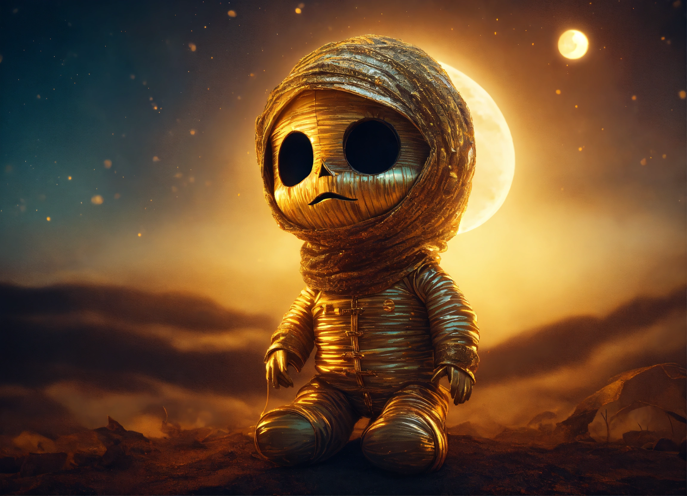 Lexica - Moonlit portrait of Cute Mummy Chibi humanoid Monster a ...
