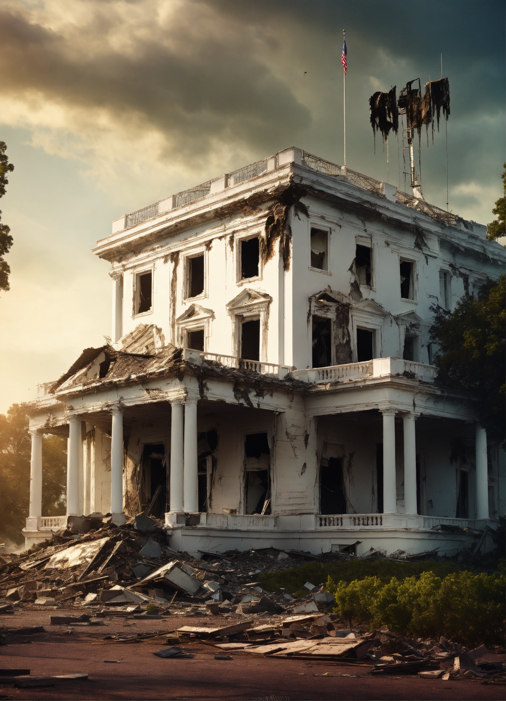 Lexica - Destroyed White House after the alien attack
