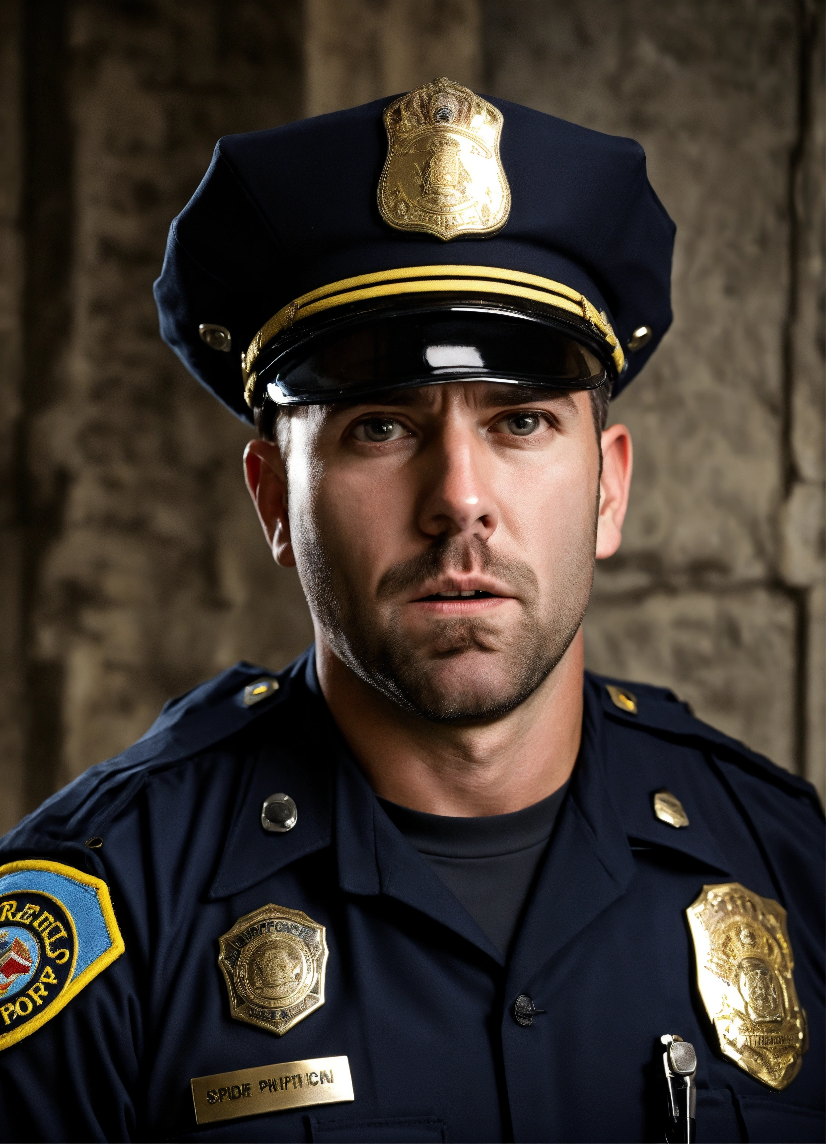 Lexica - Scared random looking unique expressive police officer ...