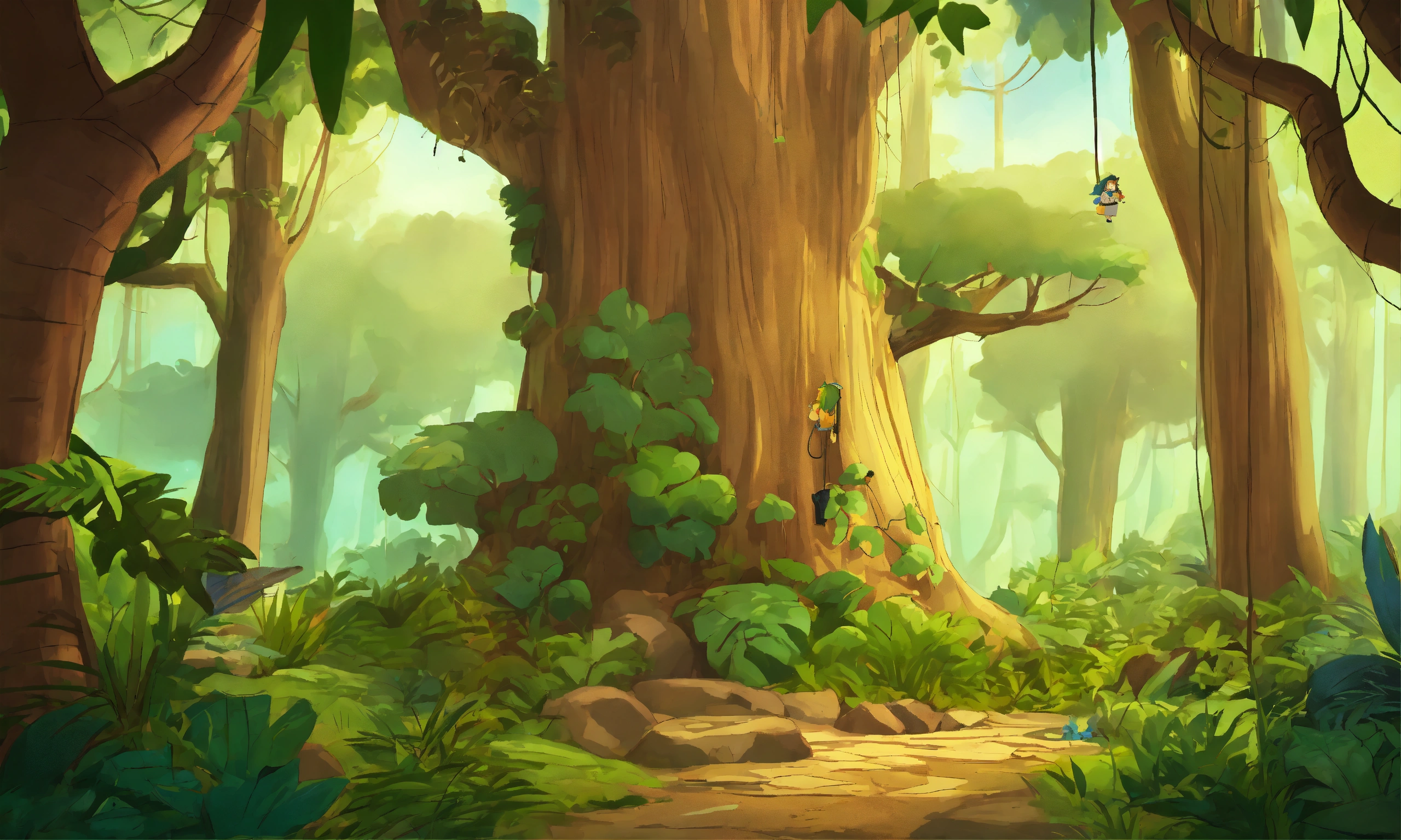 Lexica - Cartoon big jungle big trees