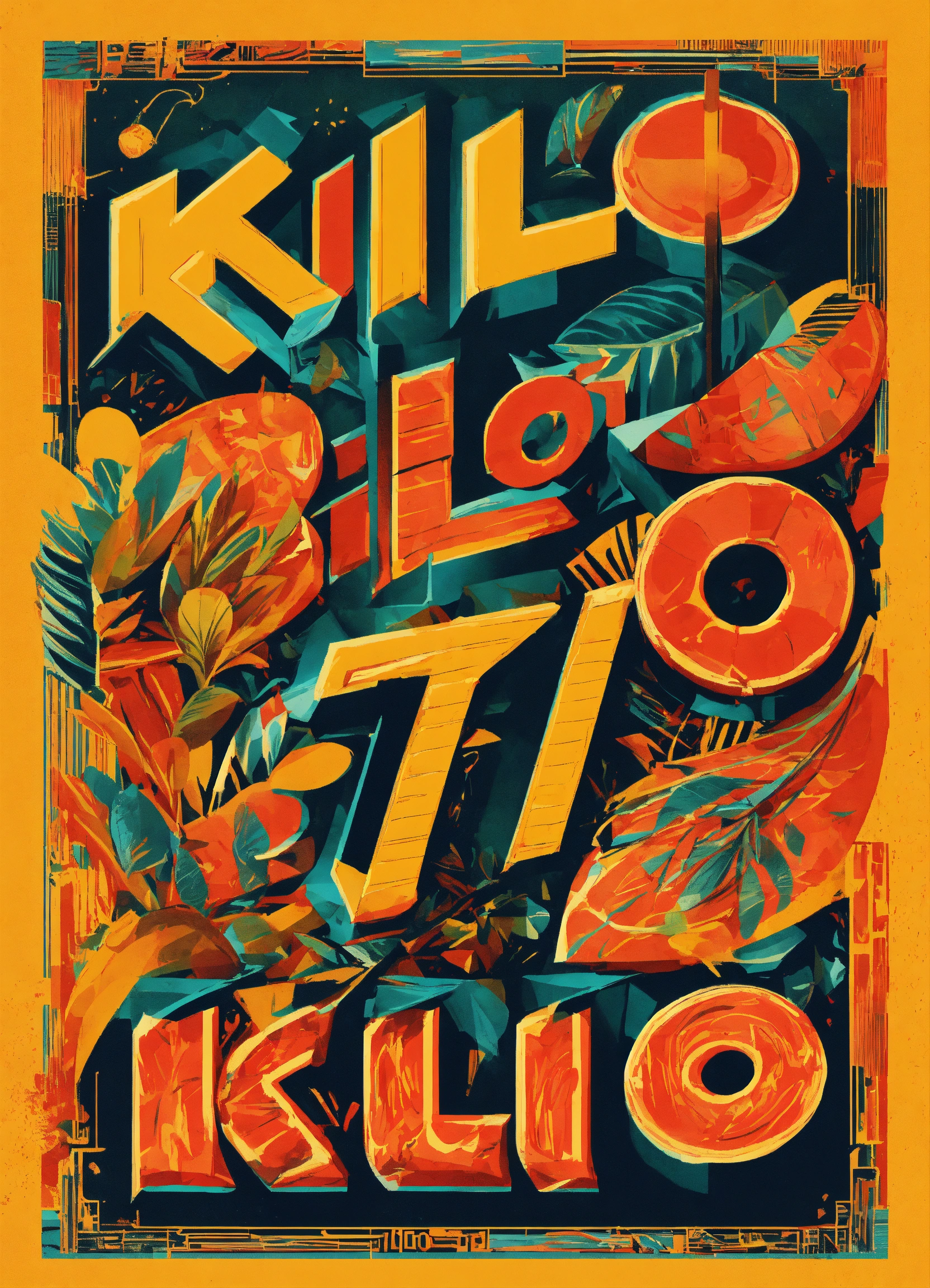 Lexica - The word Kilo in a bold and angular typography style.
