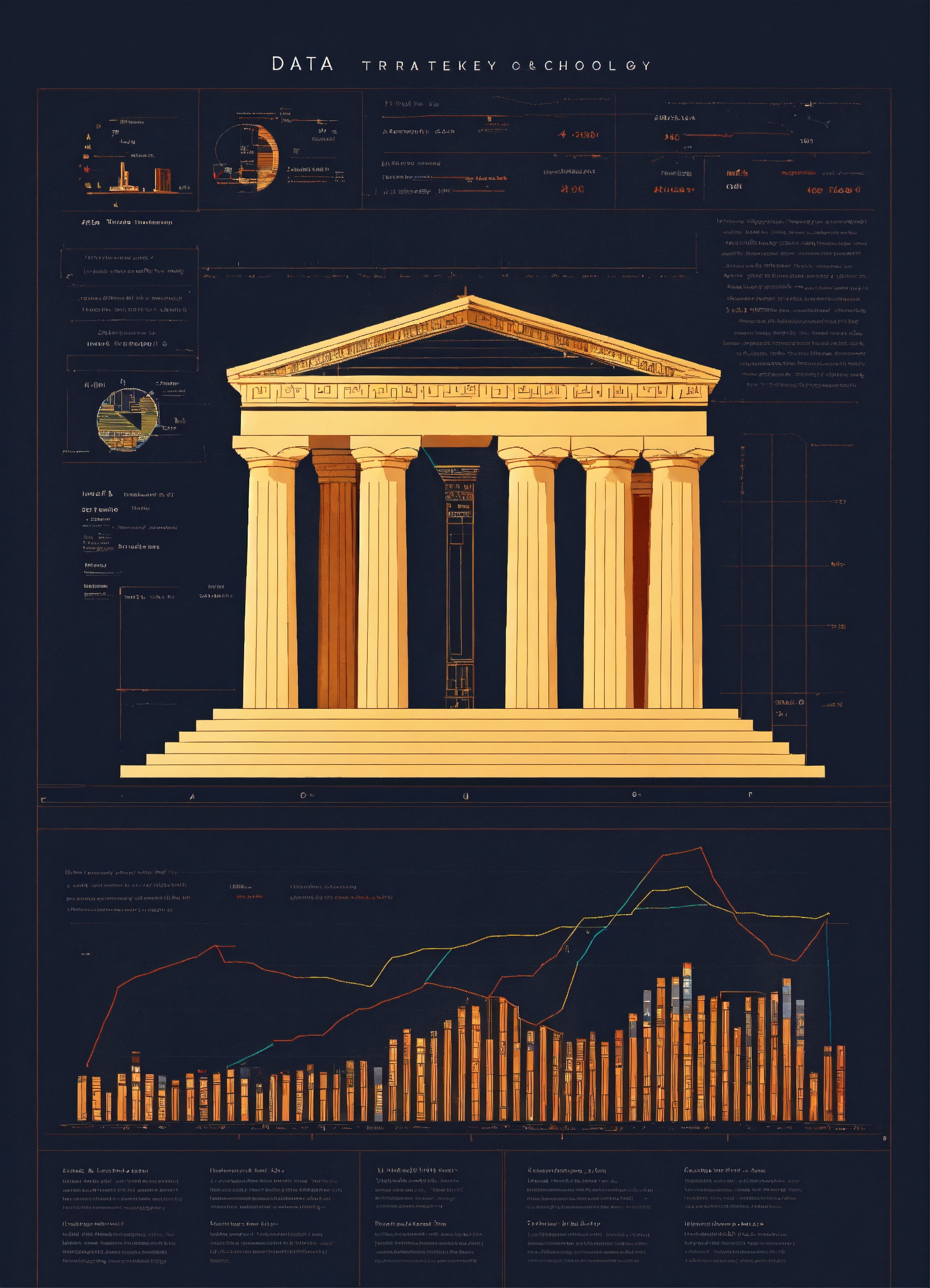 Lexica - Data and technology Greek temple with graphs and historgrams ...