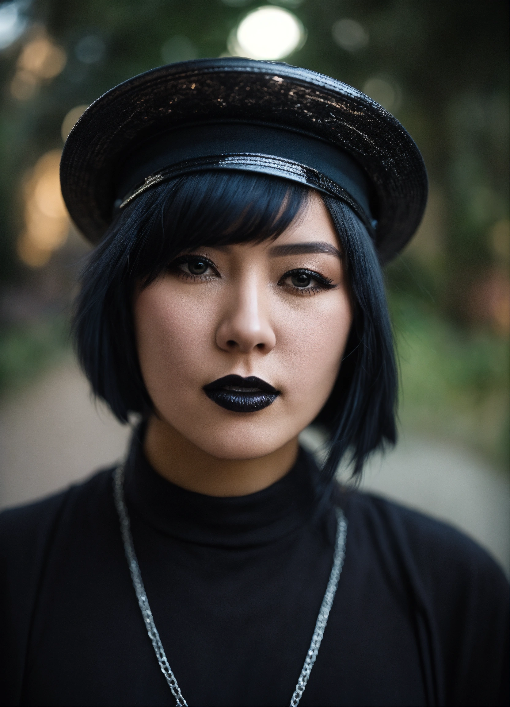 Lexica - A woman wearing a hat poses for a picture, in the style of ...