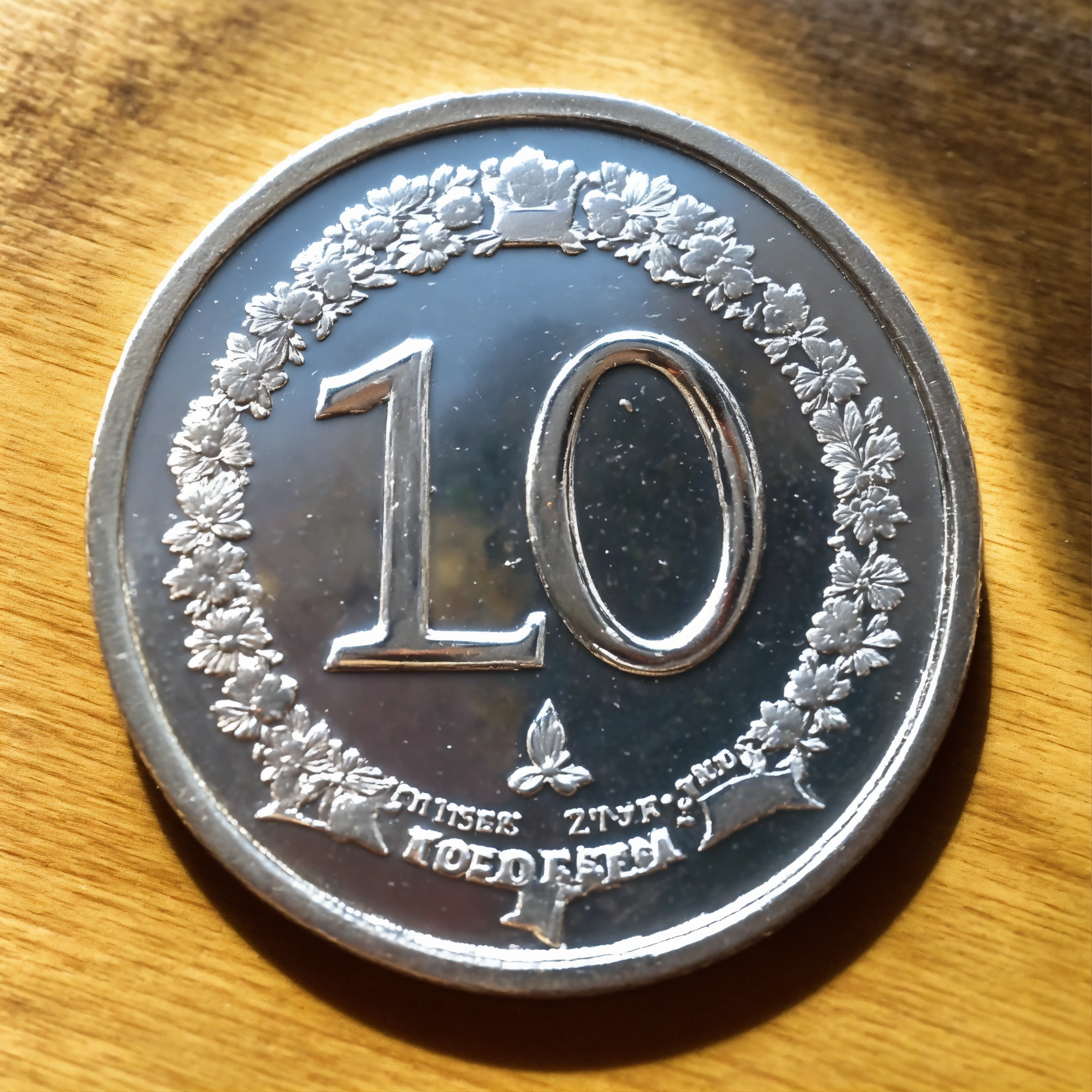 Lexica - A silver round silver coin with the number 10 stamped in the ...