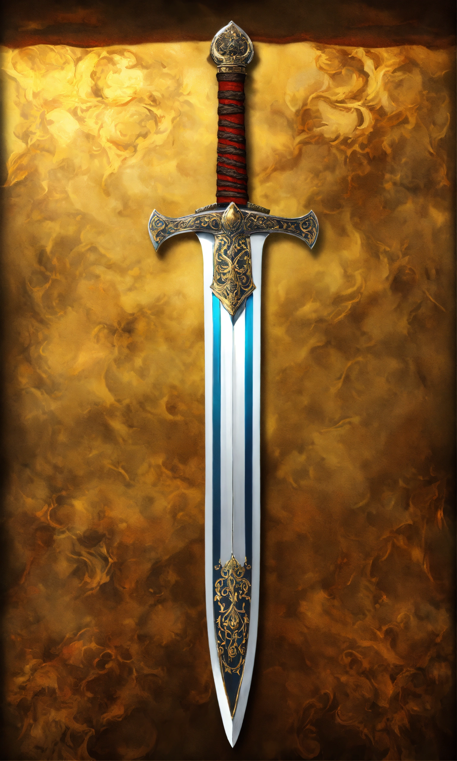 Lexica - Richly decorated long sword, realistic, ultra detailled